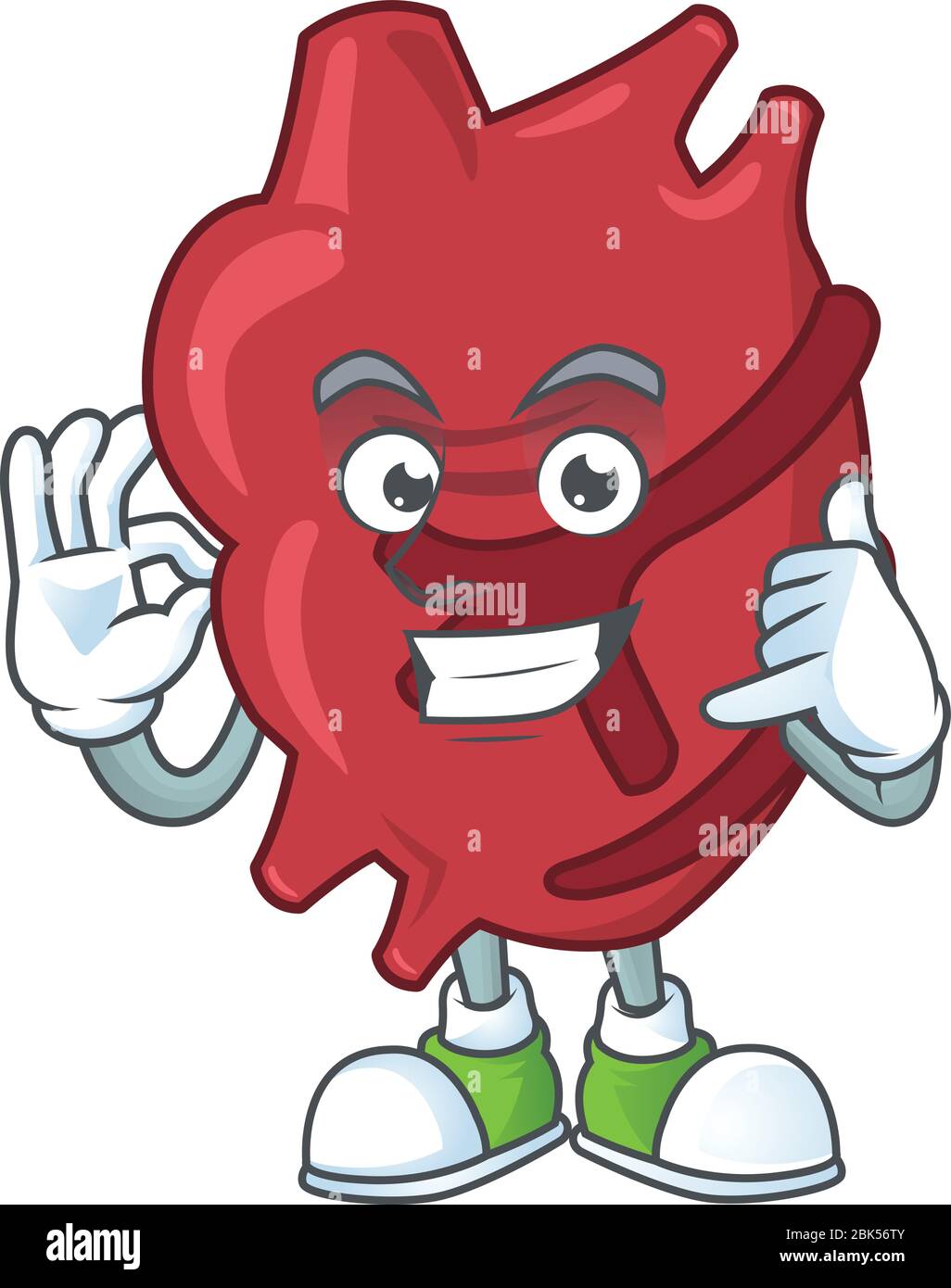 Heart mascot cartoon design make a call gesture. Vector illustration ...
