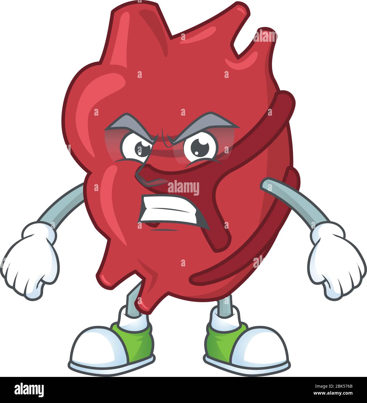 Mascot design style of heart with angry face. Vector illustration Stock ...