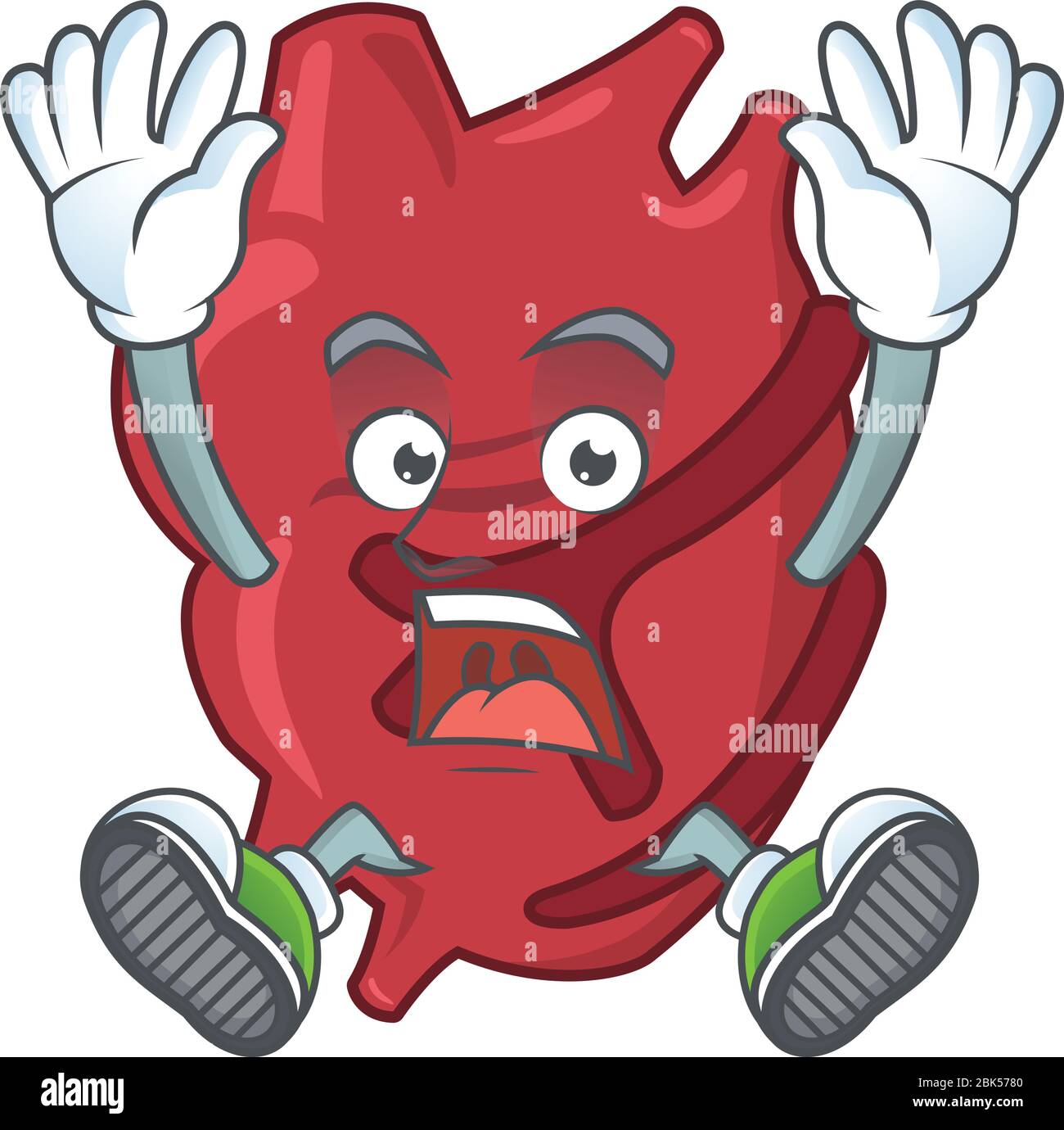Heart cartoon character design showing shocking gesture. Vector ...