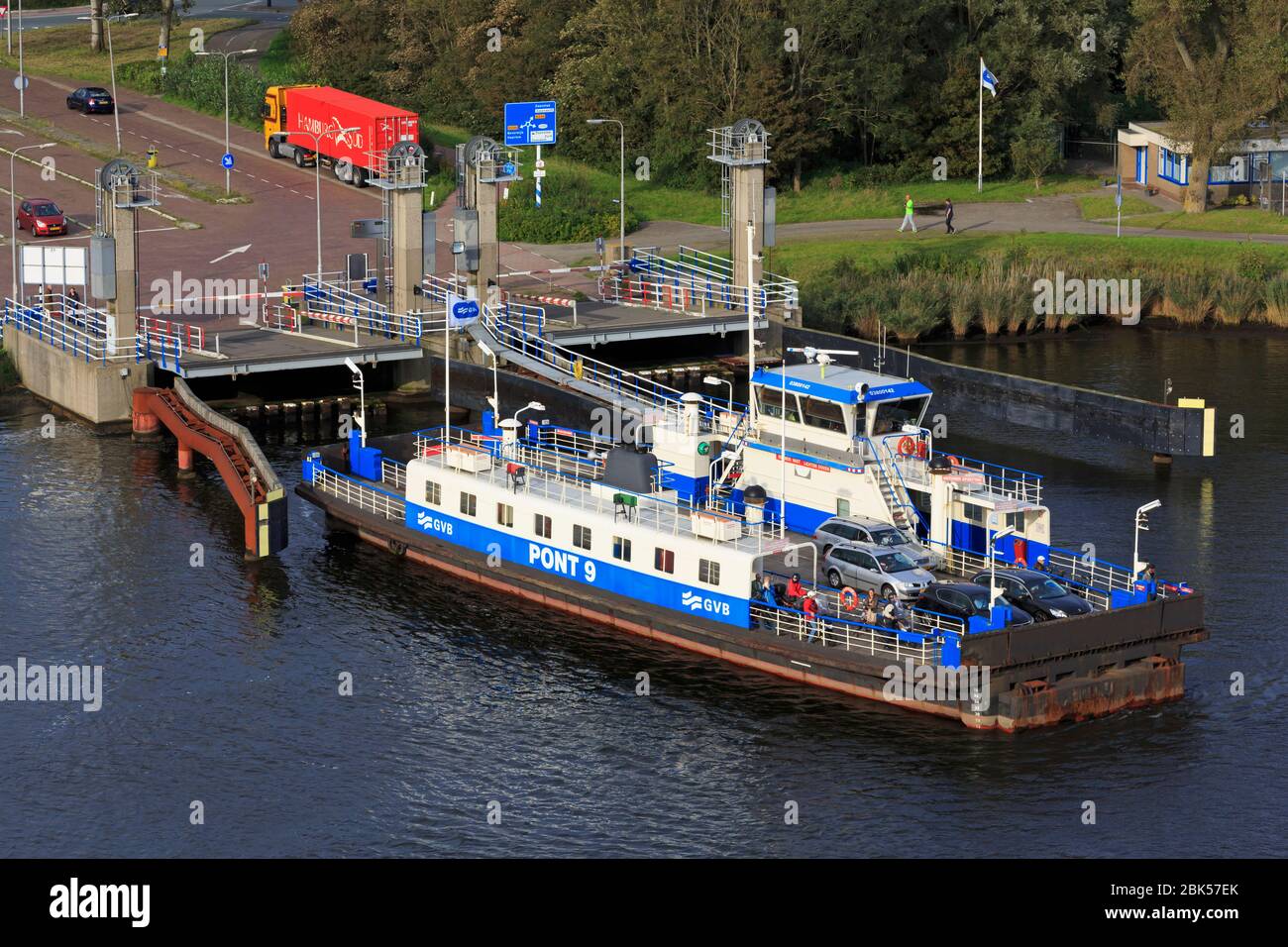 Ferry across the North Sea Canal, Assendelft, North Holland ...