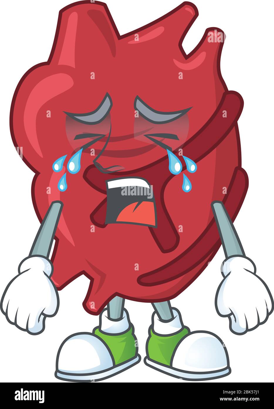 A weeping heart cartoon character design concept. Vector illustration ...