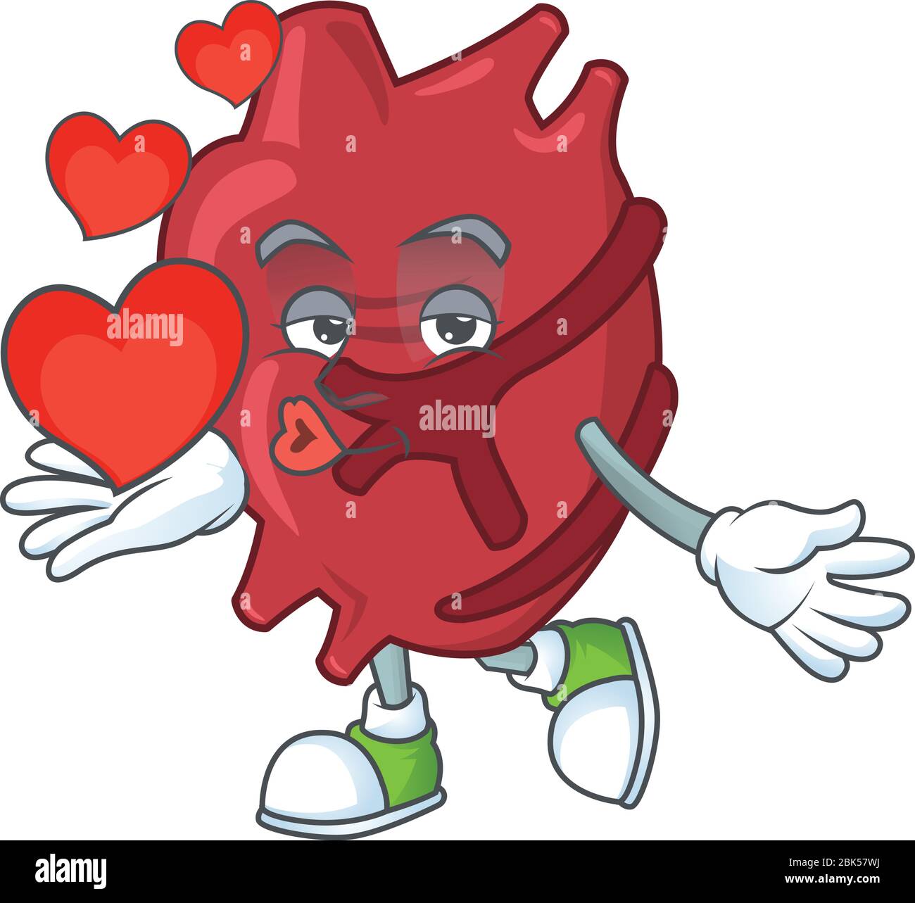 An adorable cartoon design of heart holding heart. Vector illustration ...