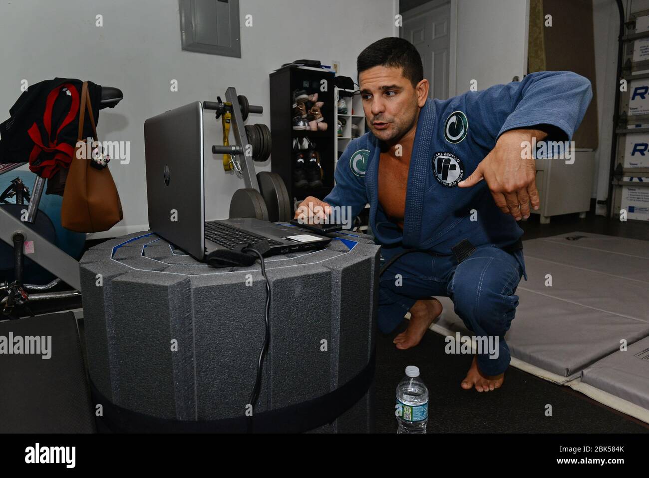 Deerfierld Beach, Florida, USA. 1st May, 2020. Rafael Rebello, owner of ...
