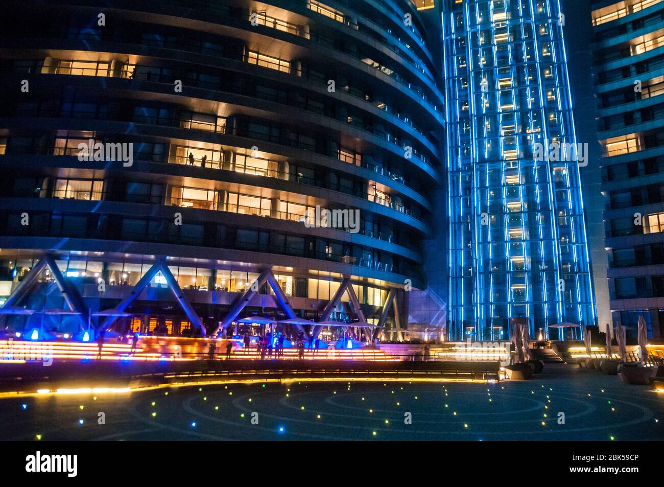 Guests enjoying the nightly water and light Echo show in front of the ...