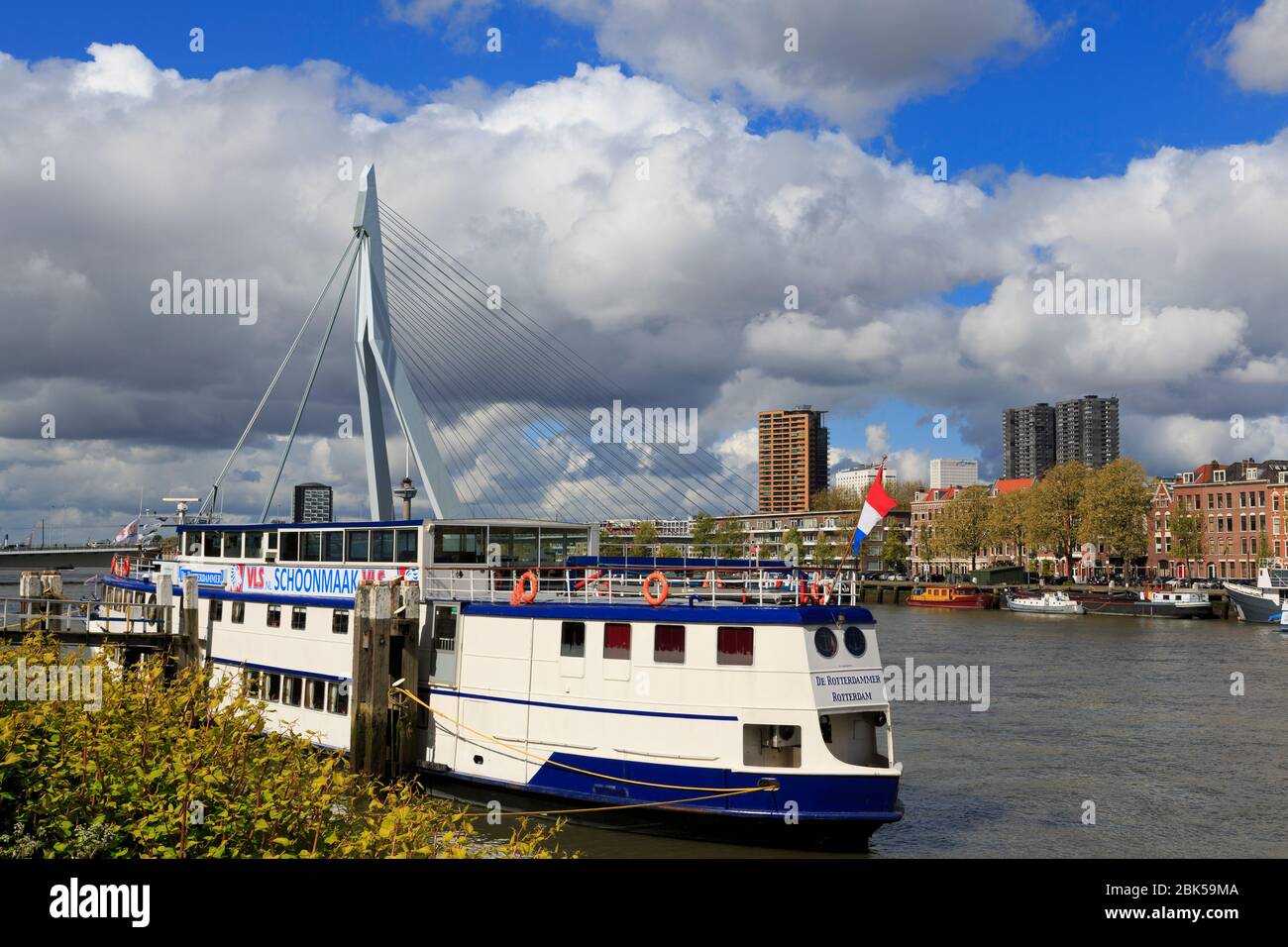 Boat in Koningshaven, Rotterdam, South Holland, Netherlands, Europe ...