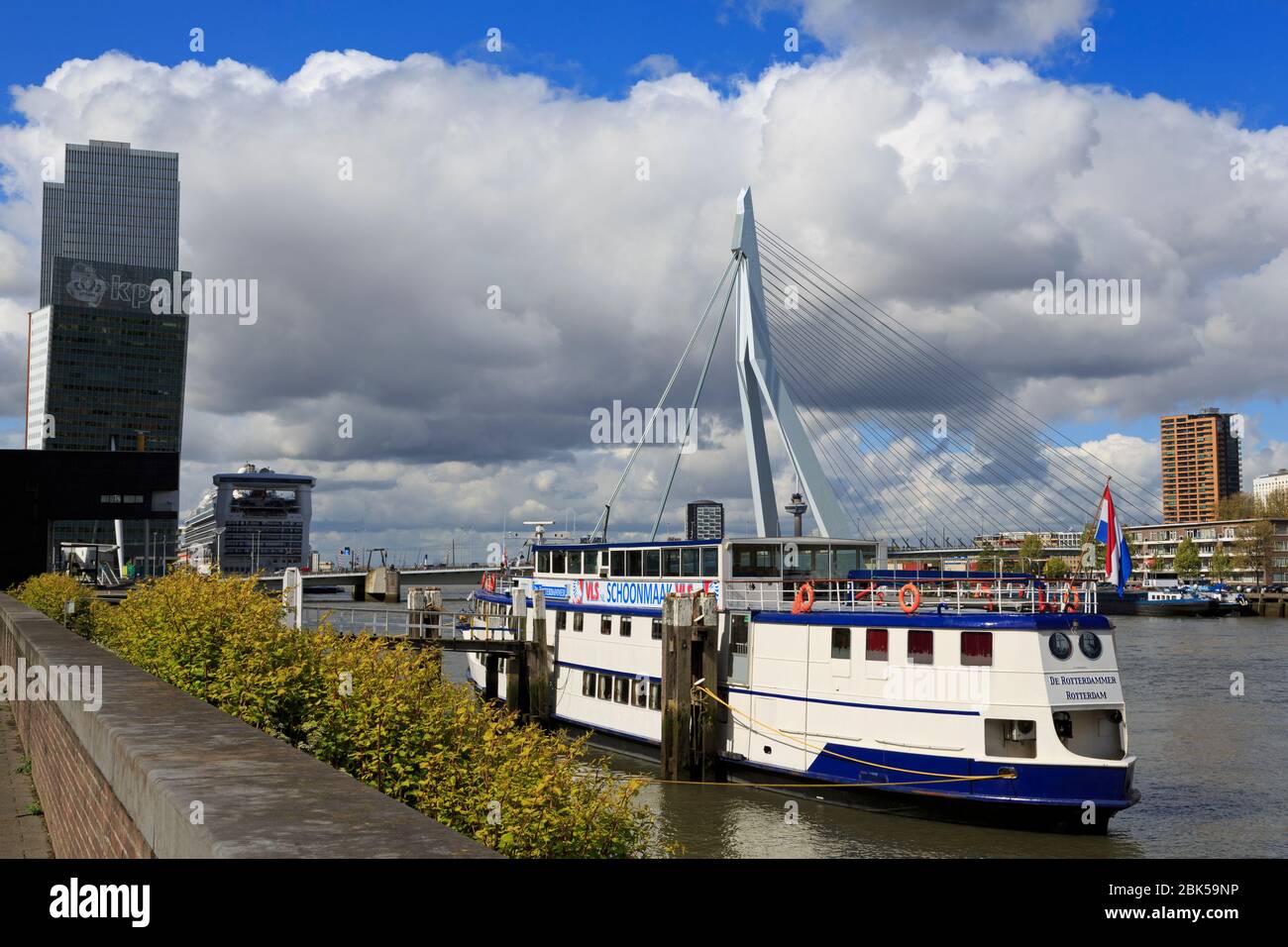Boat in Koningshaven, Rotterdam, South Holland, Netherlands, Europe ...