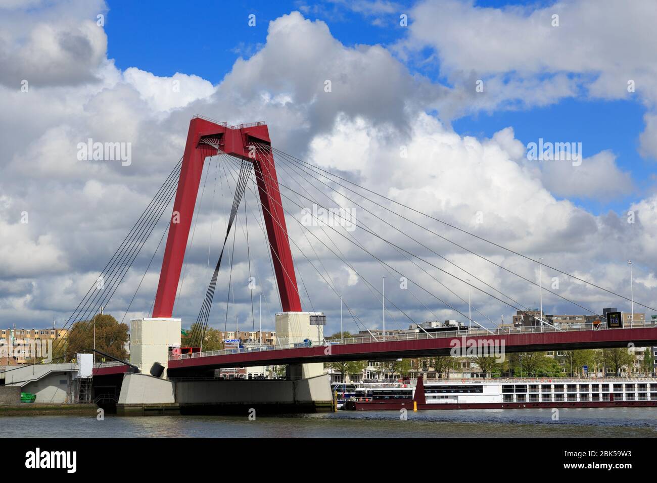 Willems Bridge, Maas River, Rotterdam, South Holland, Netherlands ...