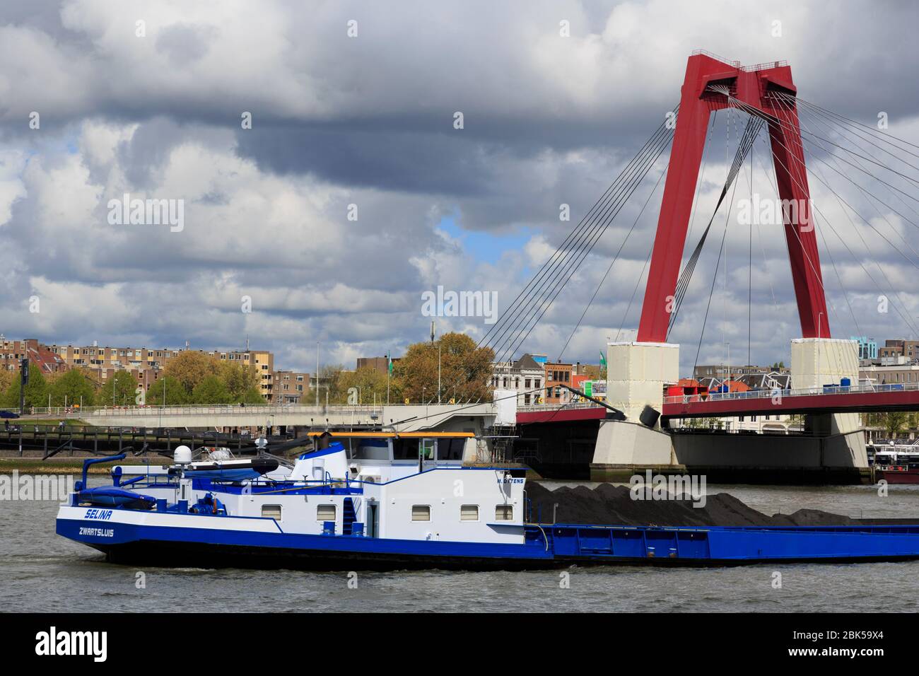 Willems Bridge, Maas River, Rotterdam, South Holland, Netherlands ...