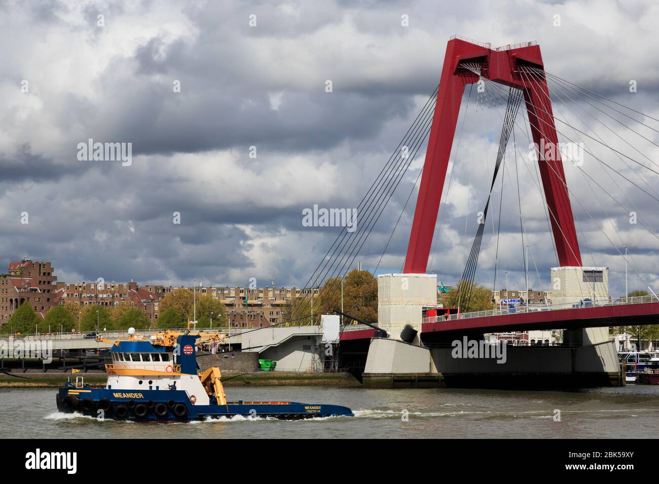 Willems Bridge, Maas River, Rotterdam, South Holland, Netherlands ...