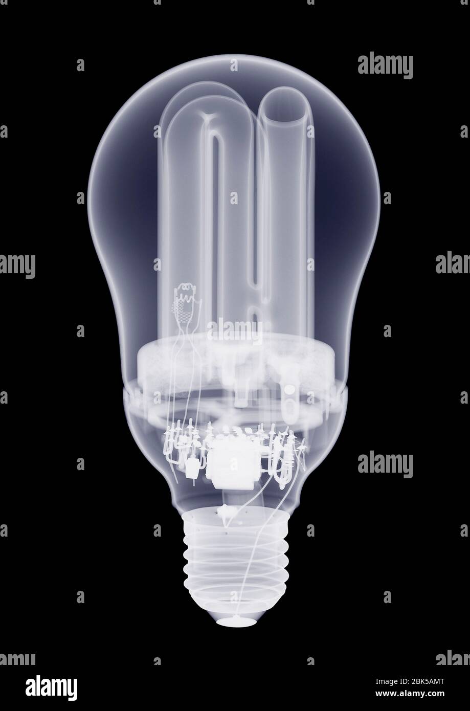 Rounded light bulb on black background, X-ray Stock Photo - Alamy