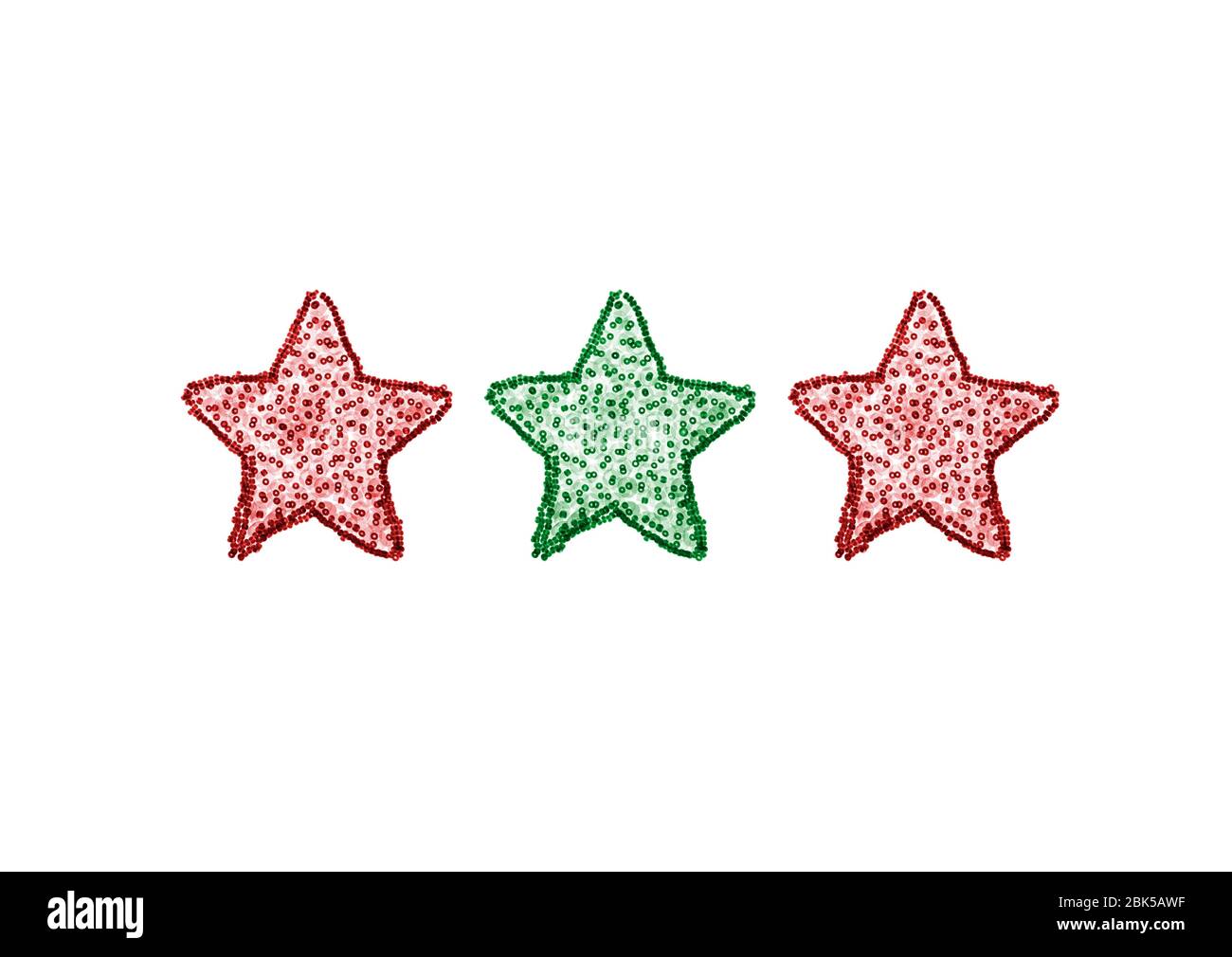 Three decorative stars in a row, coloured X-ray Stock Photo - Alamy