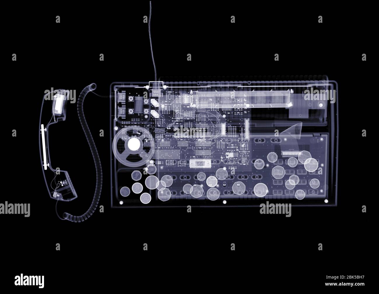 Pay telephone and receiver, X-ray Stock Photo - Alamy