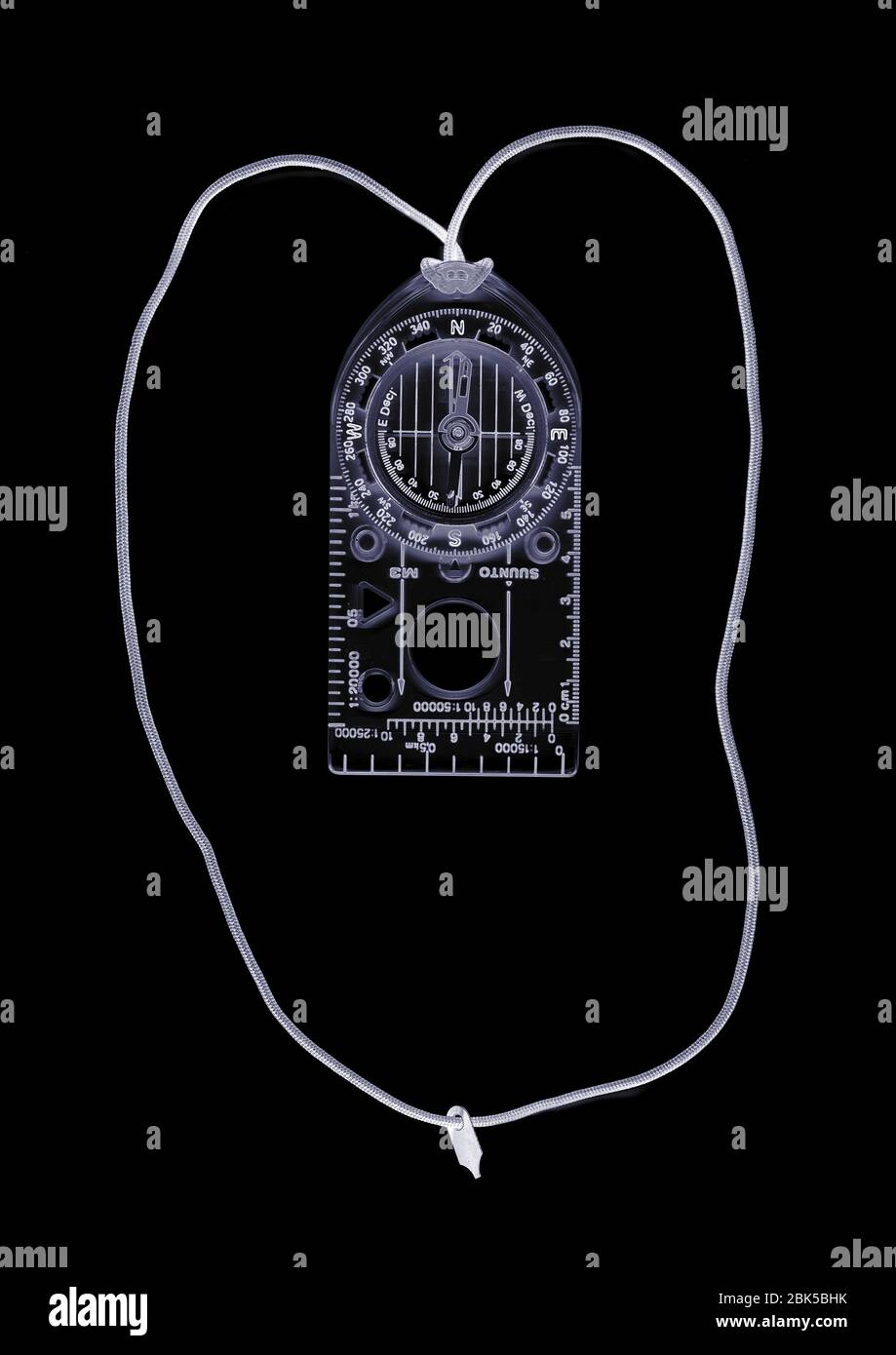 Compass with string, X-ray Stock Photo - Alamy