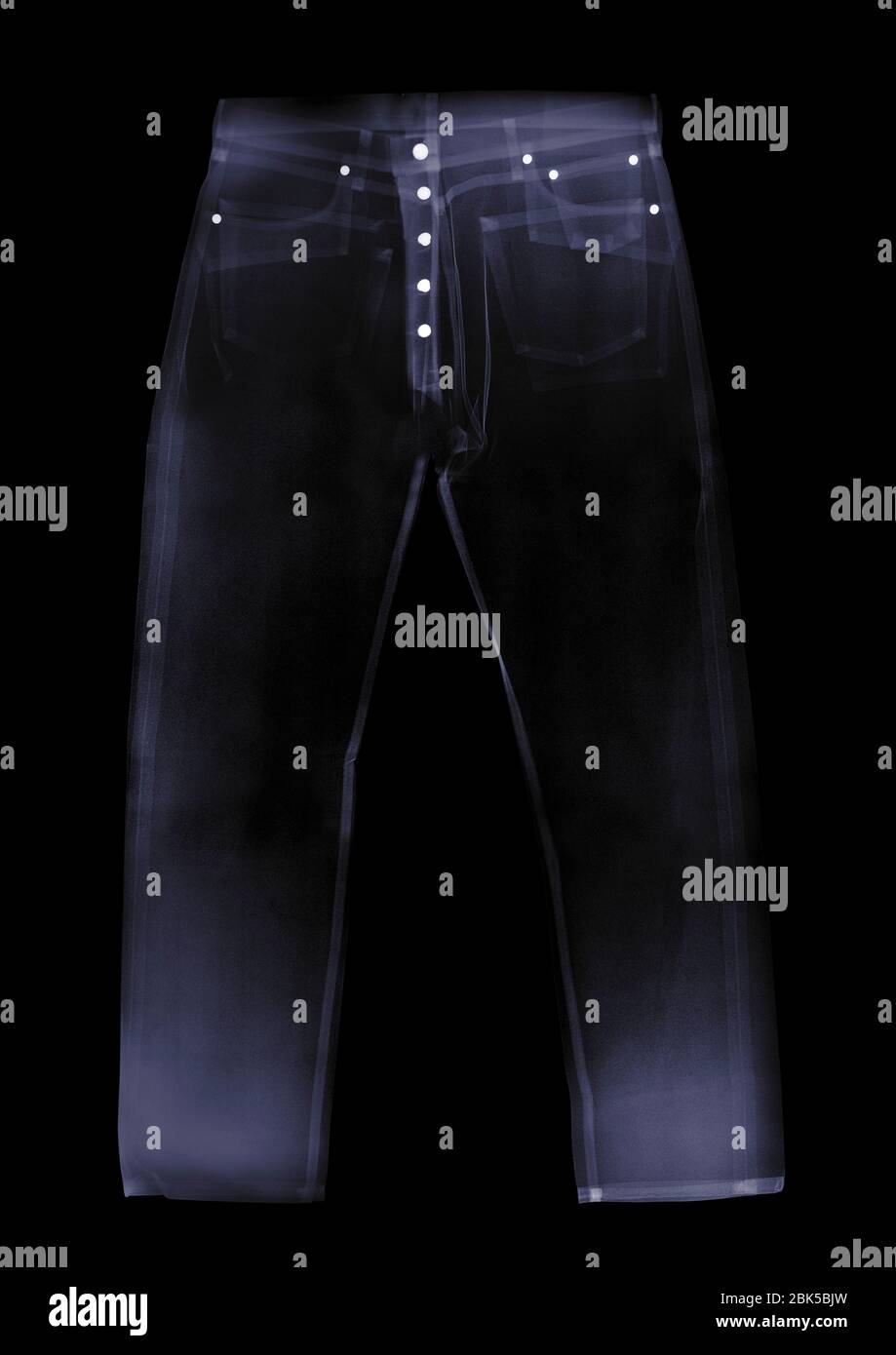Pair of blue jeans, X-ray Stock Photo - Alamy