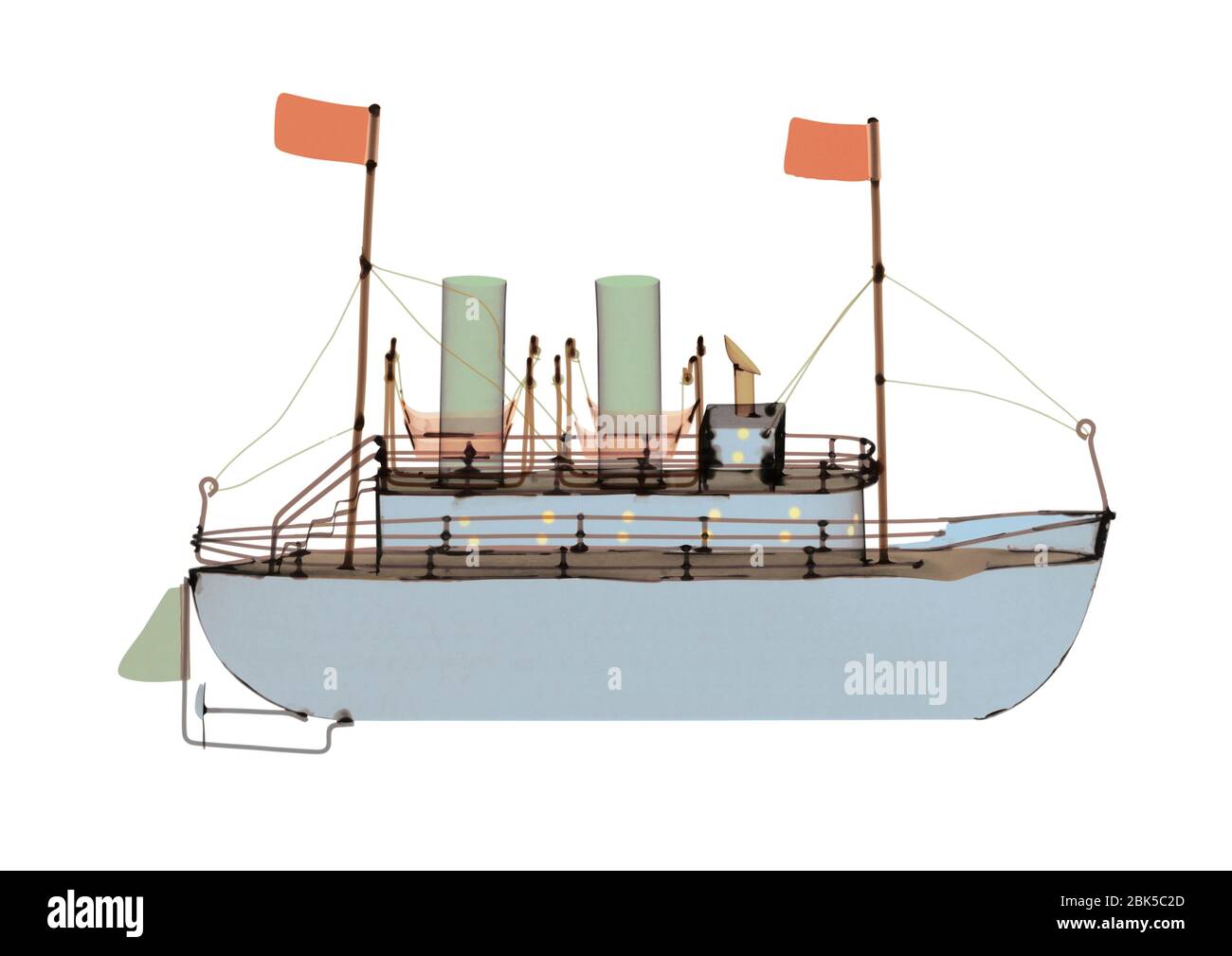 Ship with two flags, coloured X-ray Stock Photo - Alamy