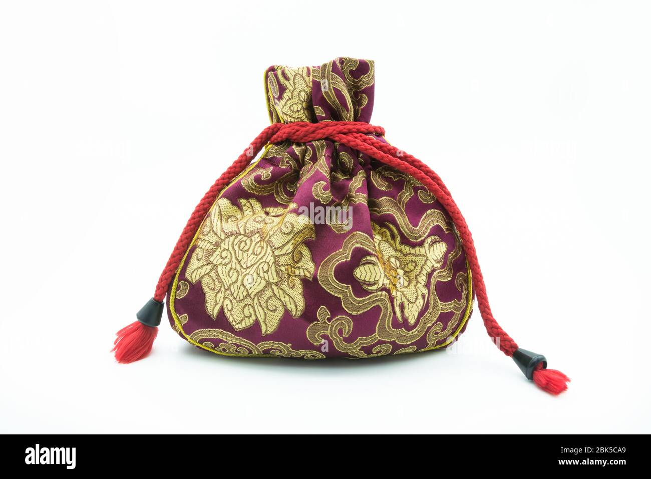 Chinese red embroidered bag isolated on white background Stock Photo ...