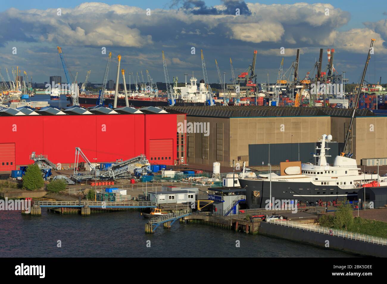 Shipyard, Port of Rotterdam, South Holland, Netherlands, Europe Stock ...