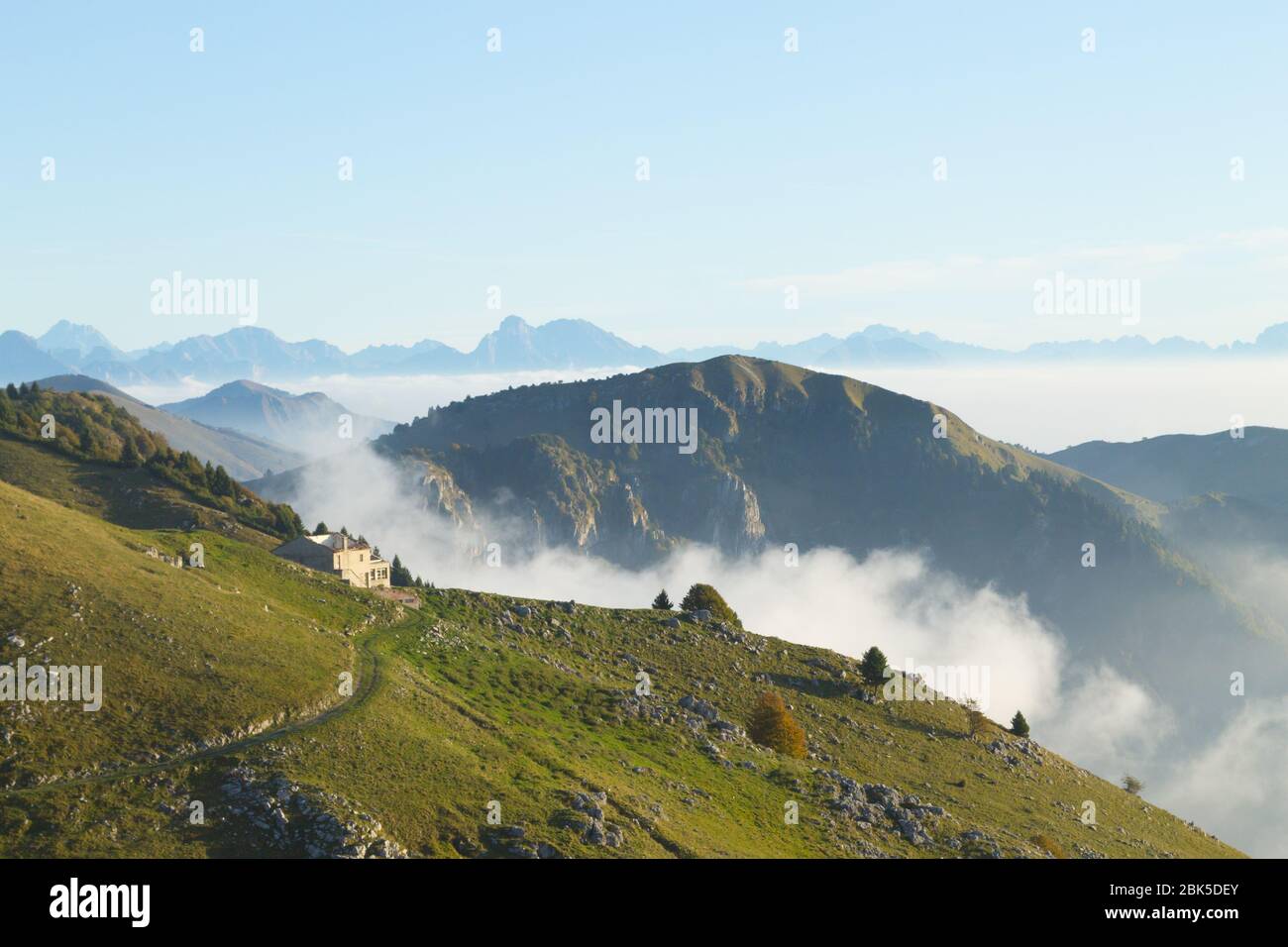 Mountain landscape. Mount Grappa panorama, Italian alps. Italy Stock ...