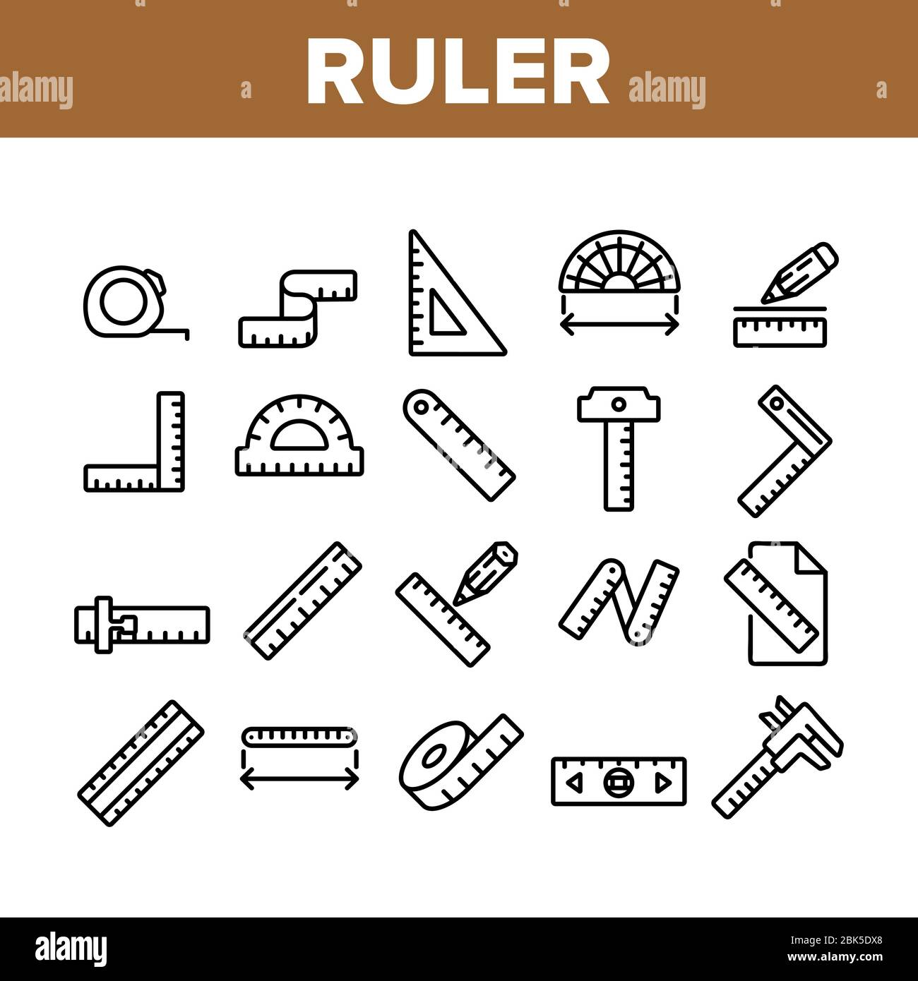 Ruler Measuring Tool Collection Icons Set Vector Stock Vector Image ...
