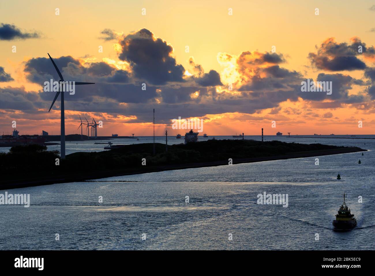 Wind Turbine, Hook of Holland, Rotterdam, Netherlands, Europe Stock ...