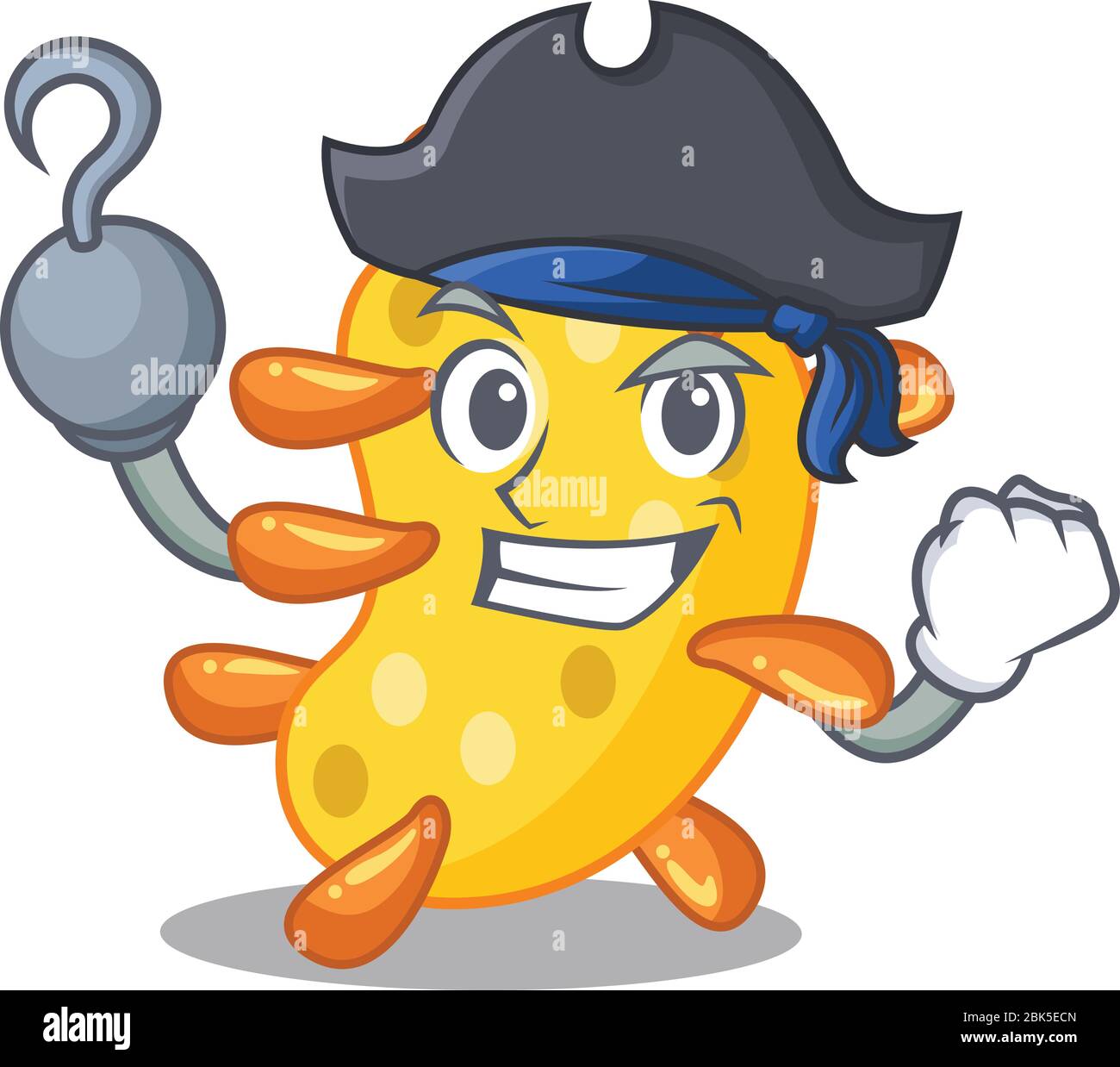 Vibrio cartoon design style as a Pirate with hook hand and a hat Stock ...