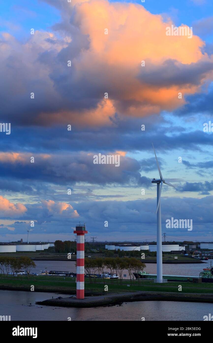 Wind Turbine, Hook of Holland, Rotterdam, Netherlands, Europe Stock ...