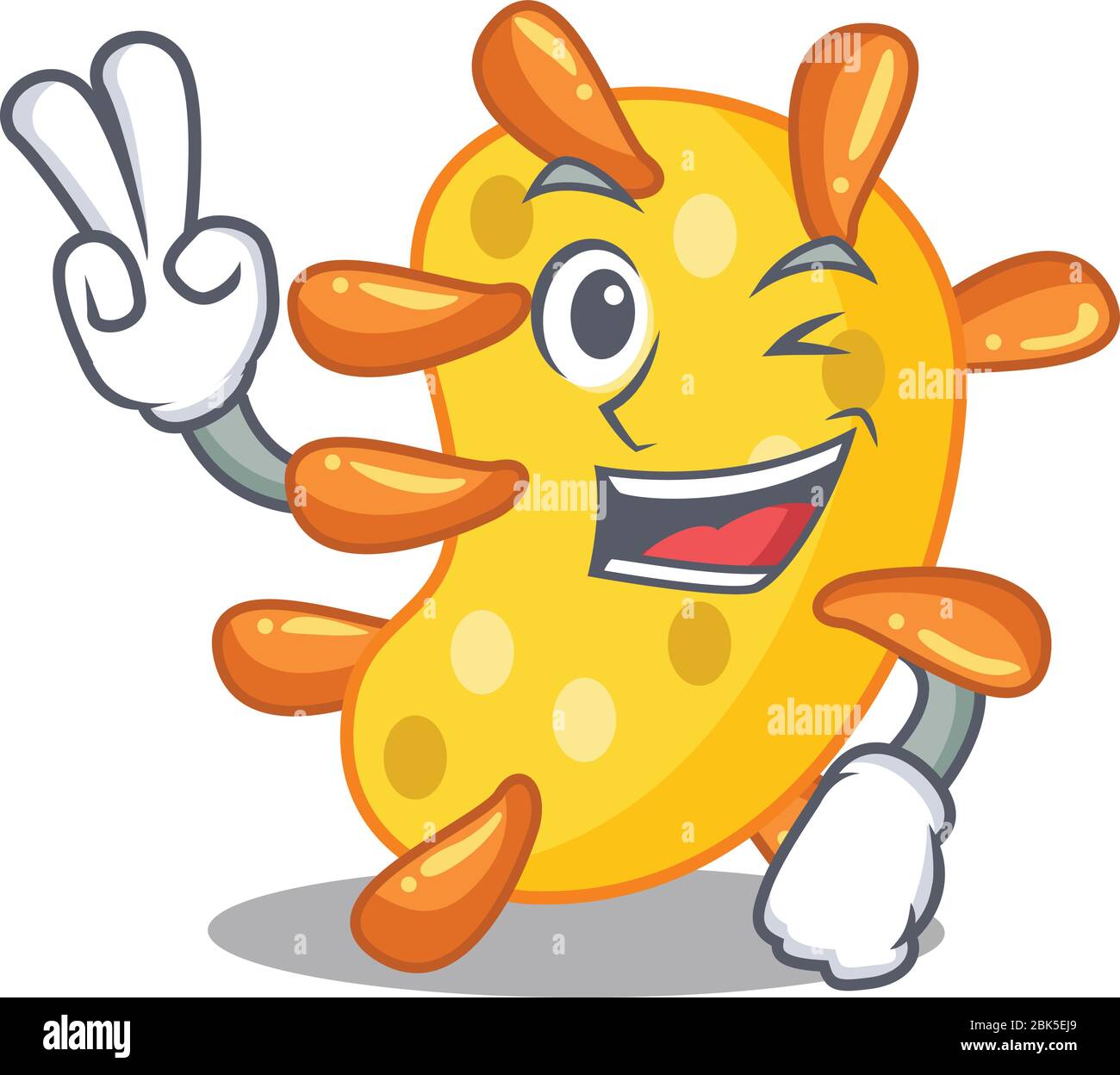 Happy vibrio cartoon design concept with two fingers Stock Vector Image ...