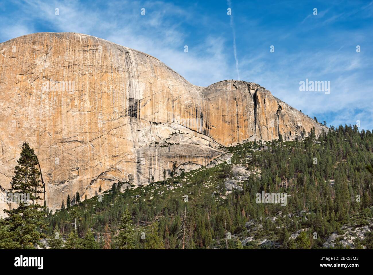 Views on the trail to Half Dome in California, USA, Half dome as viewed ...