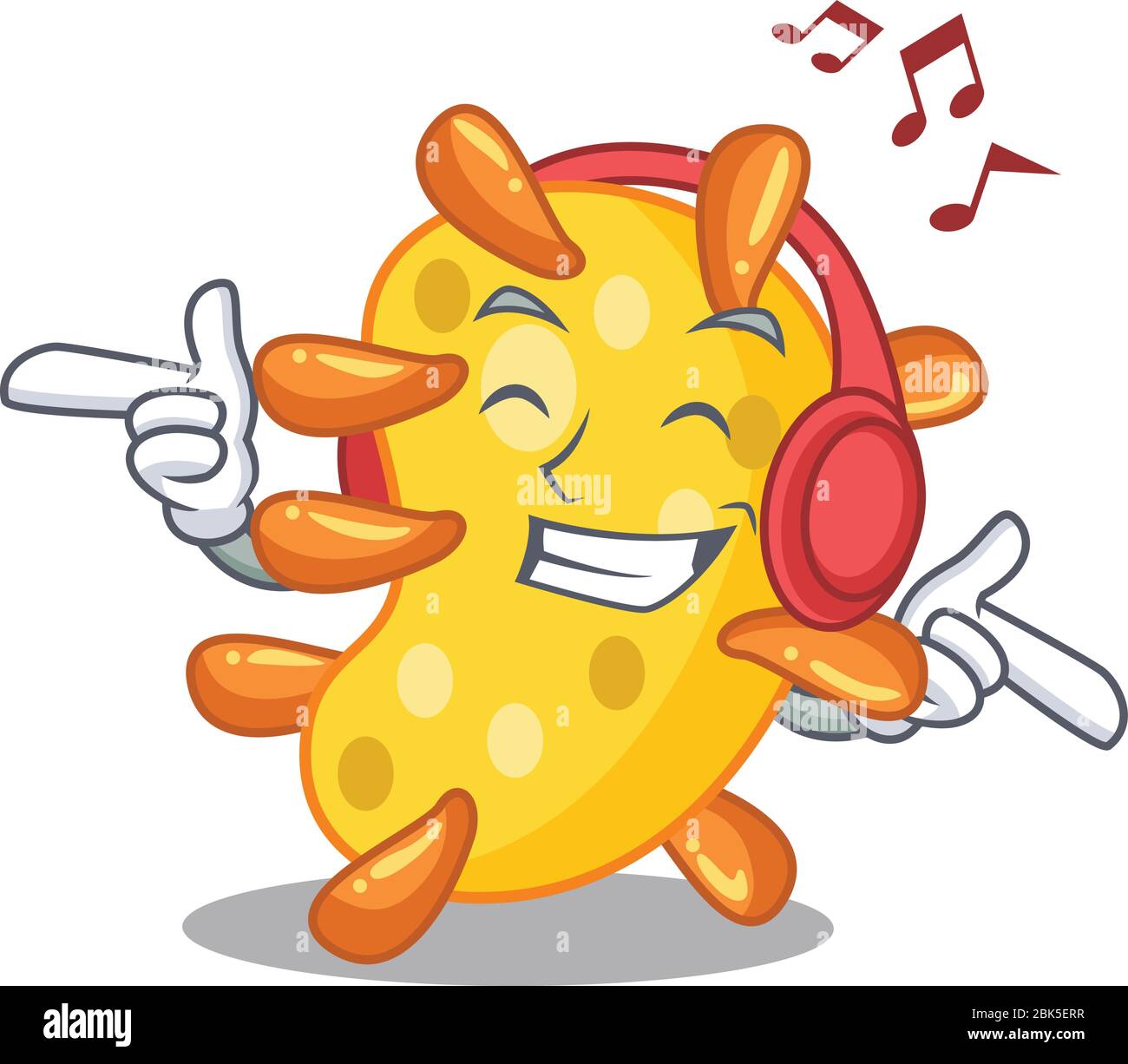 Vibrio Cartoon in design concept listening music Stock Vector Image ...