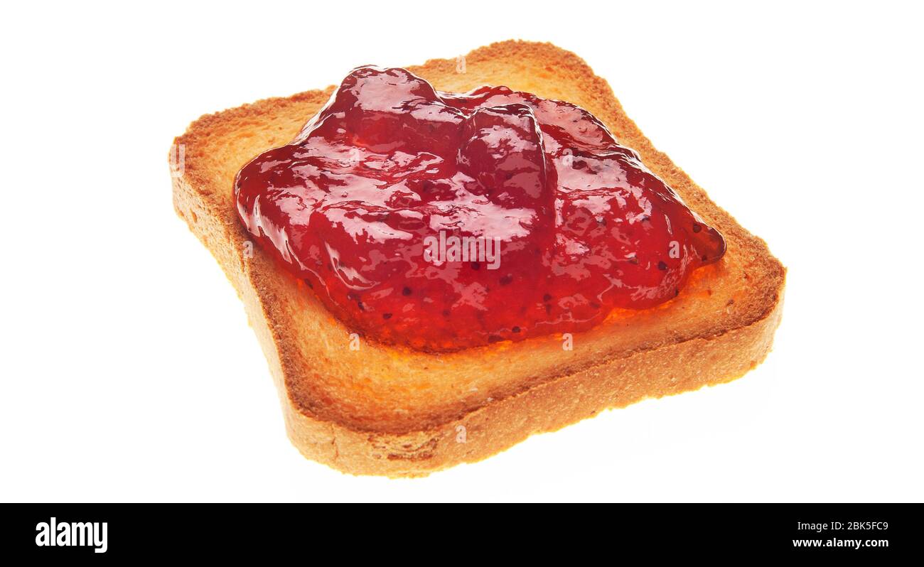 fruit jelly with toast on white background Stock Photo - Alamy