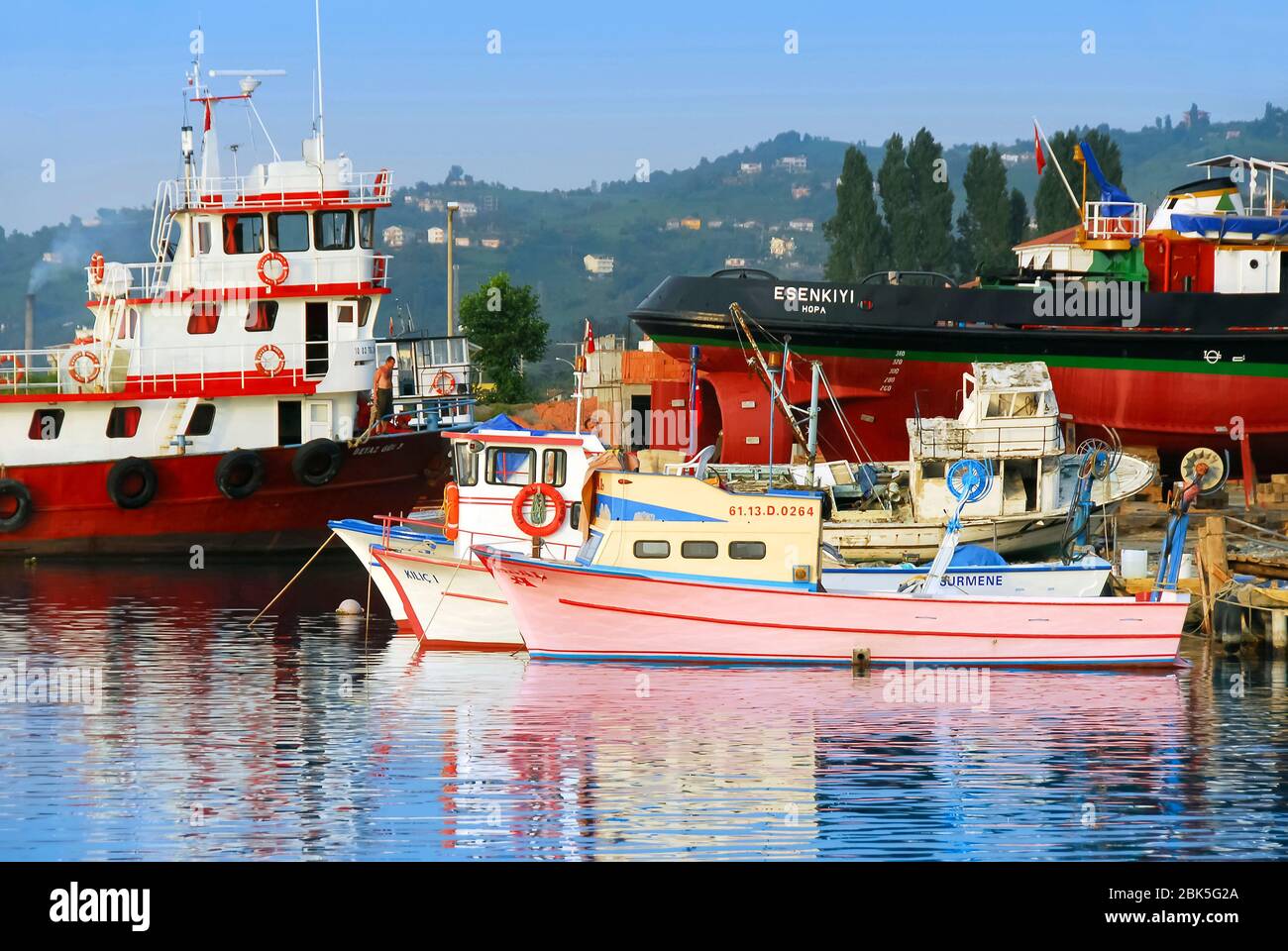 TRABZON / TURKEY - AUGUST 28, 2006: Harbor and Boats, Black Sea. Of ...