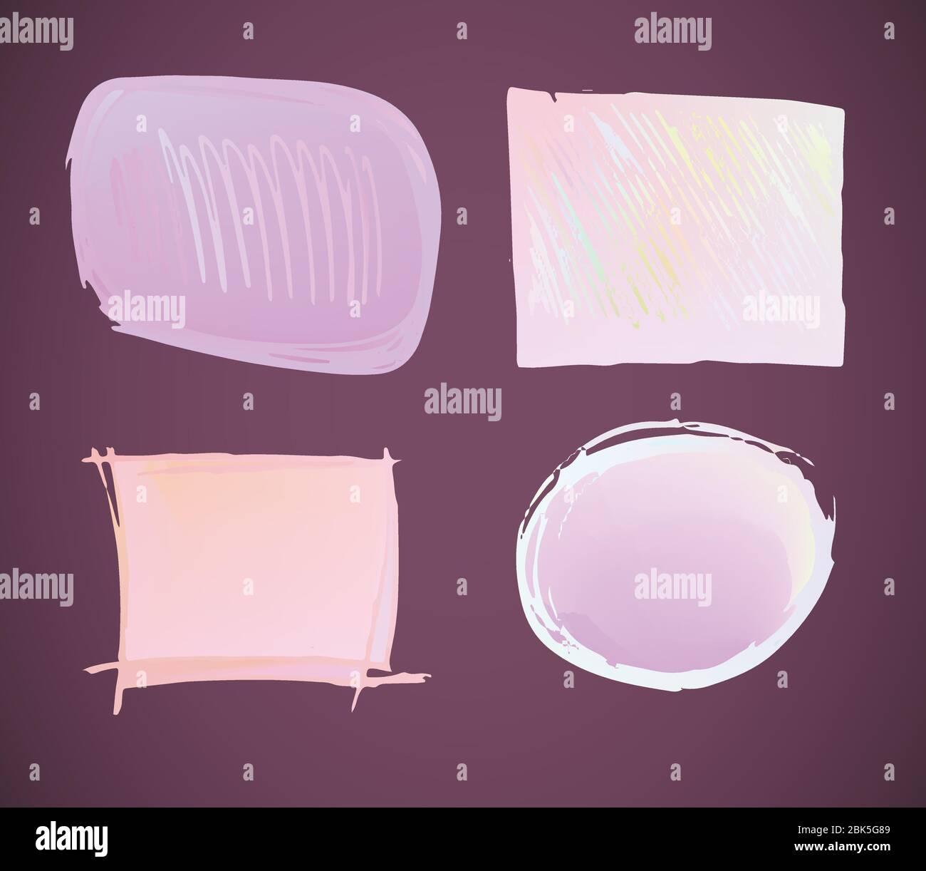 Comic vector speech bubbles vintage style. Hand drawn pastel elements ...