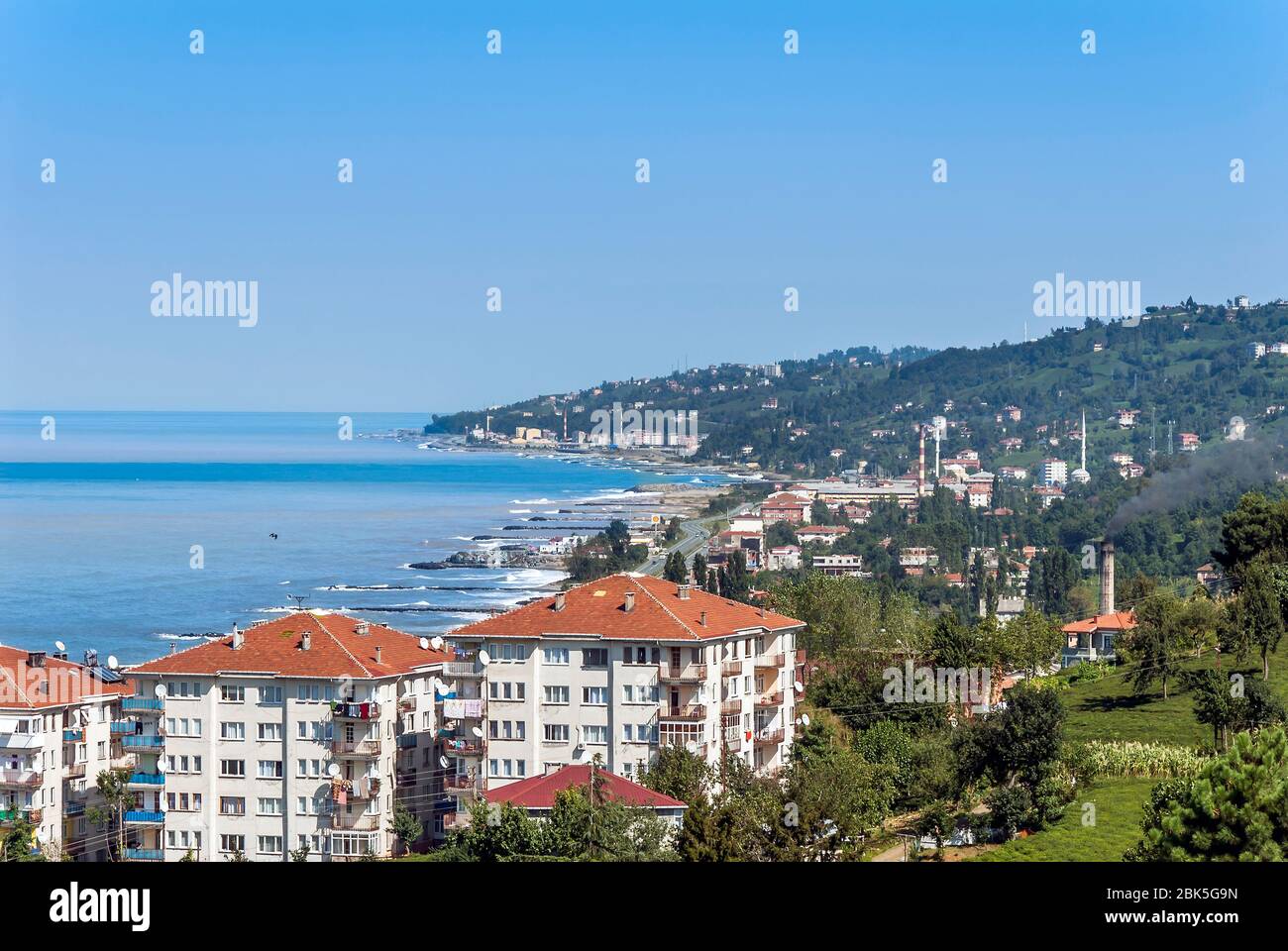 TRABZON, TURKEY - SEPTEMBER 24, 2009: City View, Coastal Road, Tea ...