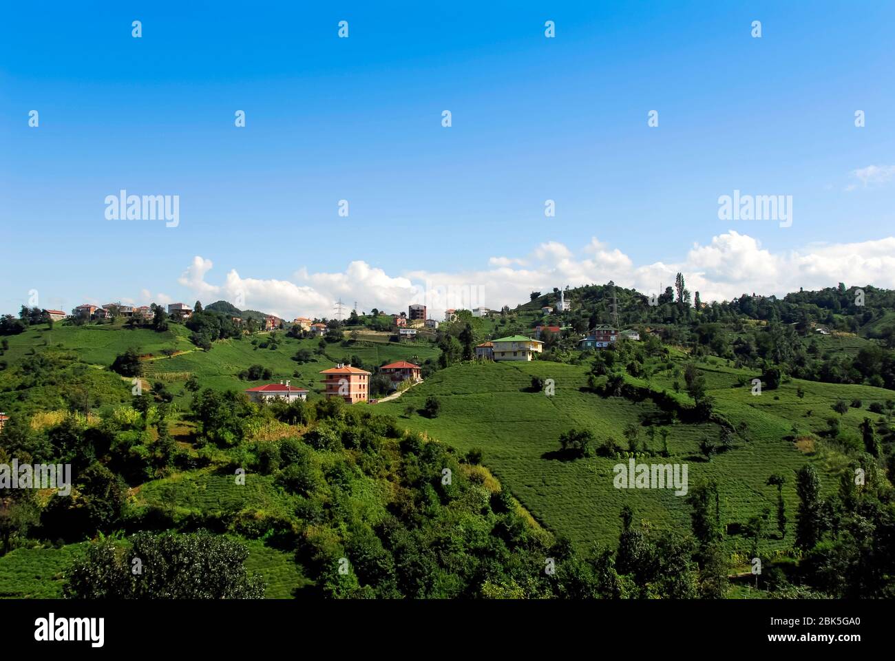 TRABZON, TURKEY - SEPTEMBER 24, 2009: Village View and Tea Gardens. Of ...