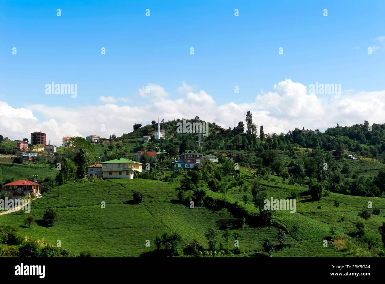 TRABZON, TURKEY - SEPTEMBER 24, 2009: Village View and Tea Gardens. Of ...