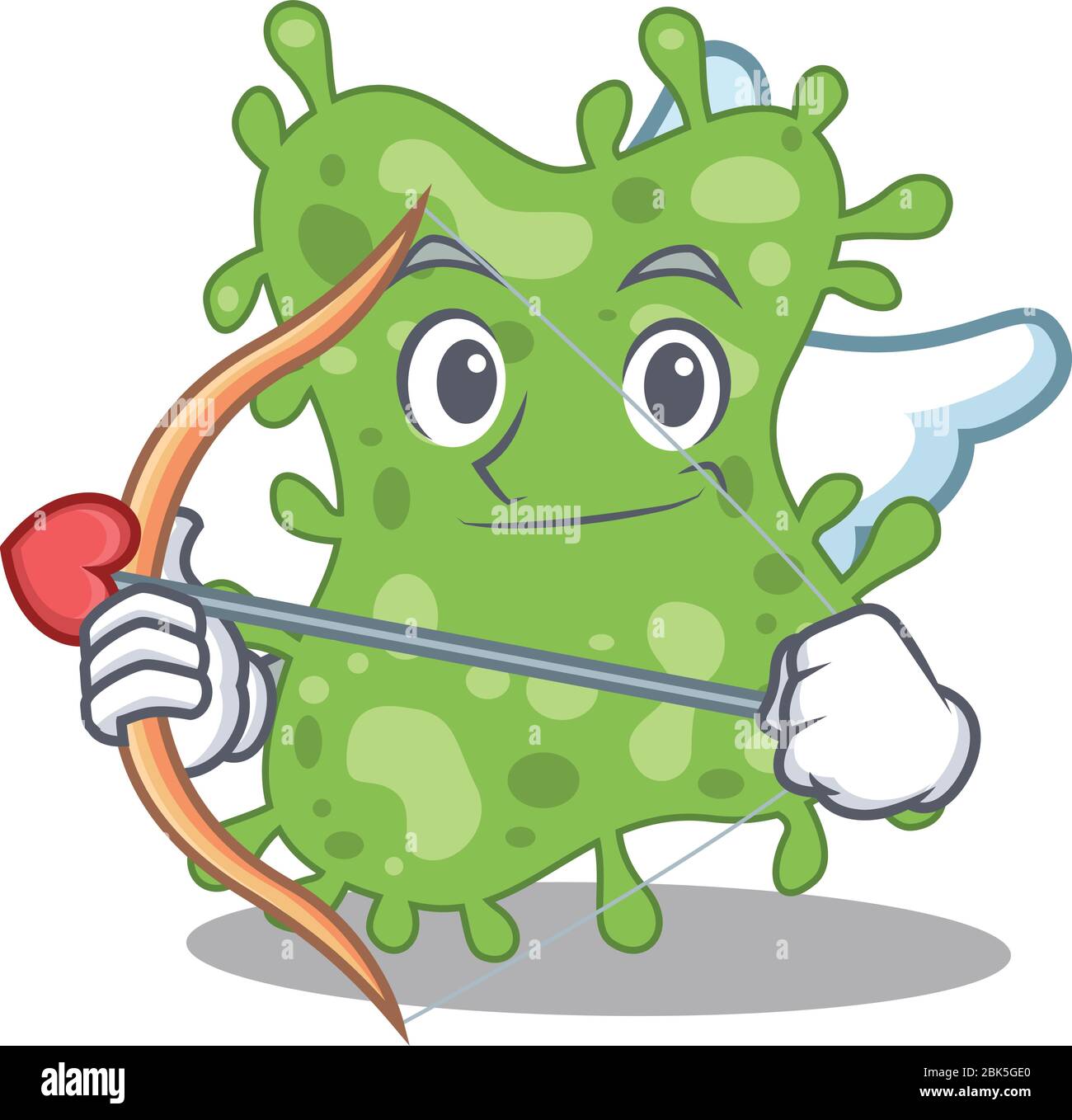 Salmonella enterica in cupid cartoon character with arrow and wings ...