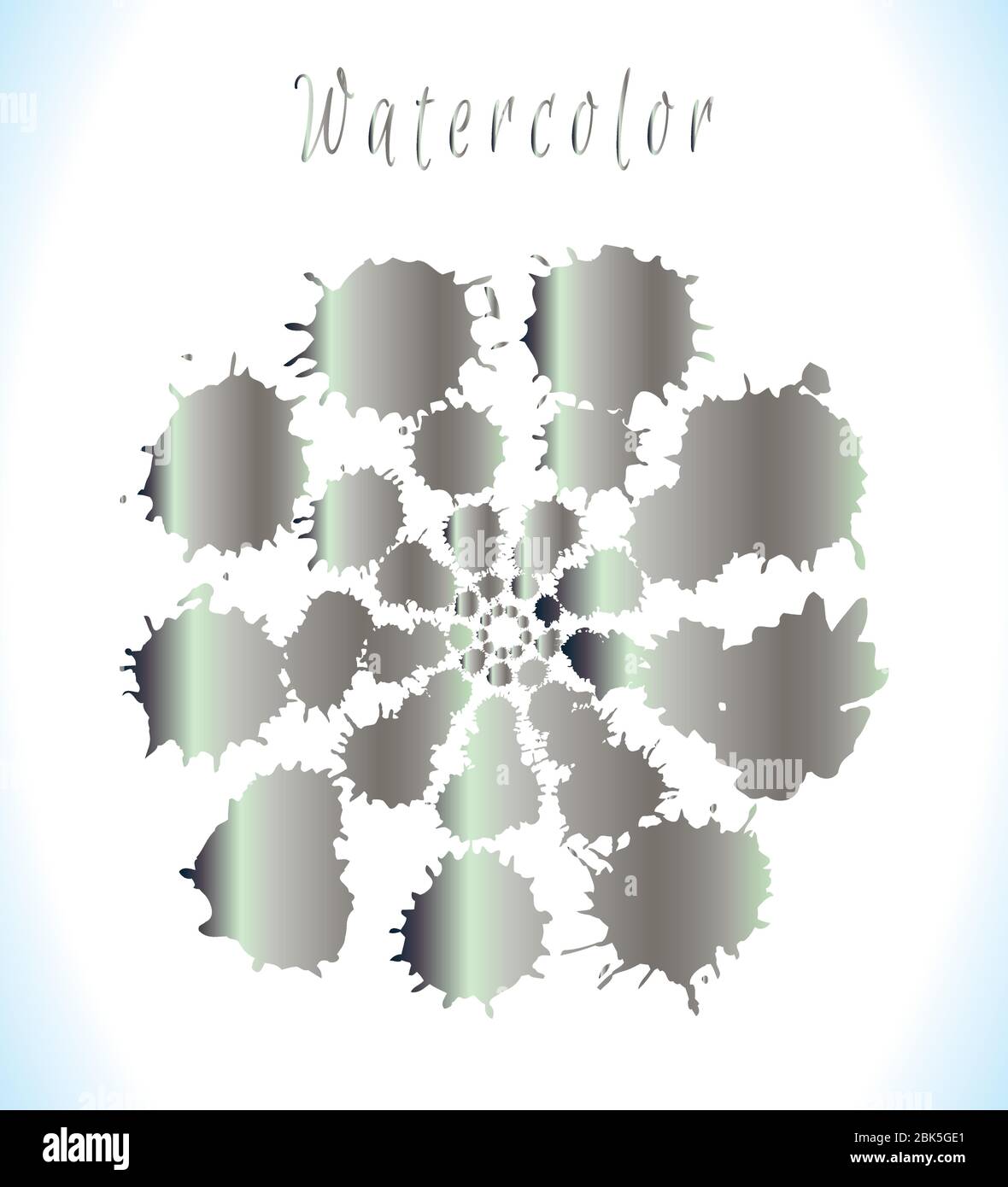 Silver blobs textured round frame on backdrop. Hand painted design ...