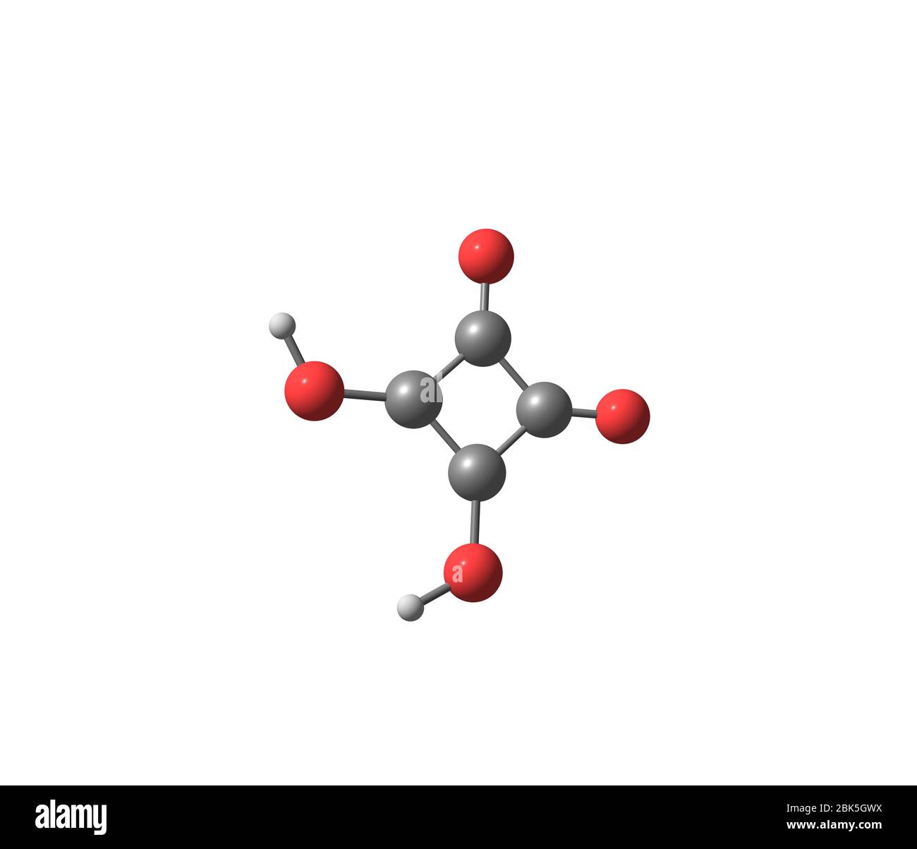Squaric acid (quadratic acid), carbon atoms approximately form a square ...
