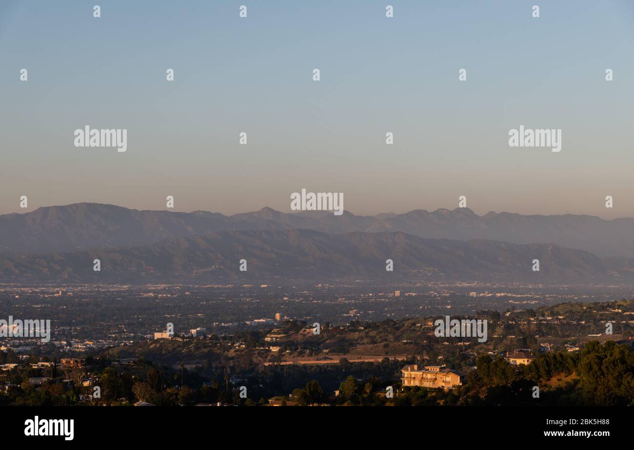 Beautiful scenic panoramic view cityscape los angeles by night hi-res ...