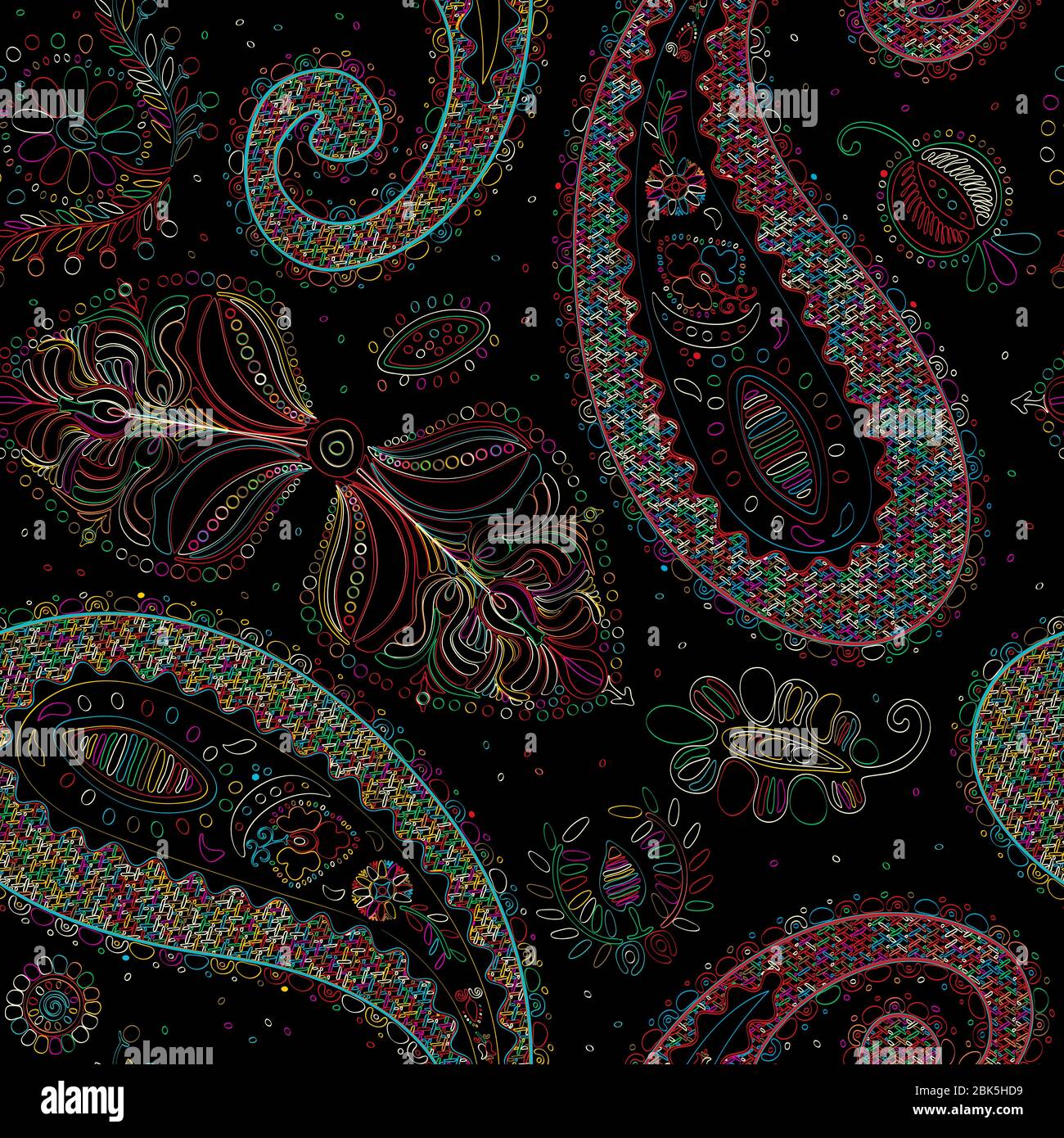 Vector paisley seamless pattern in colors Stock Vector Image & Art - Alamy