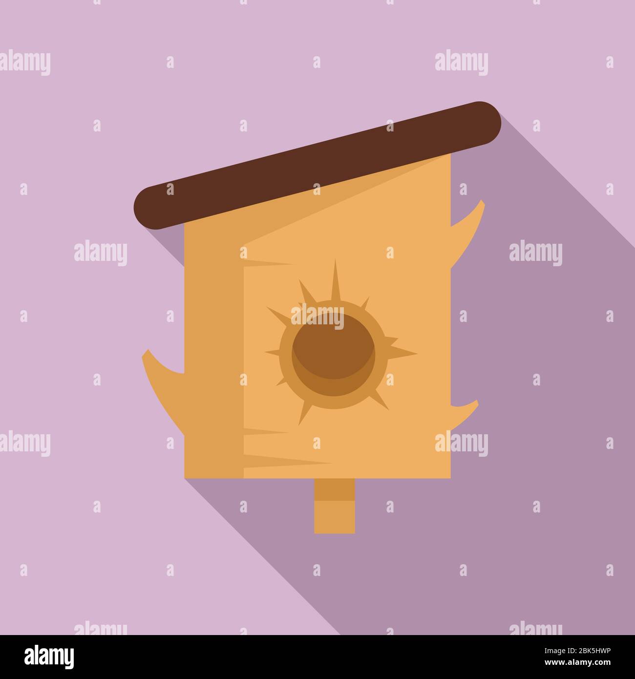 Tree trunk bird house icon. Flat illustration of tree trunk bird house ...