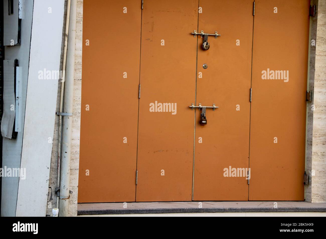 Image of close shutter and door are lock during lock down in India ...