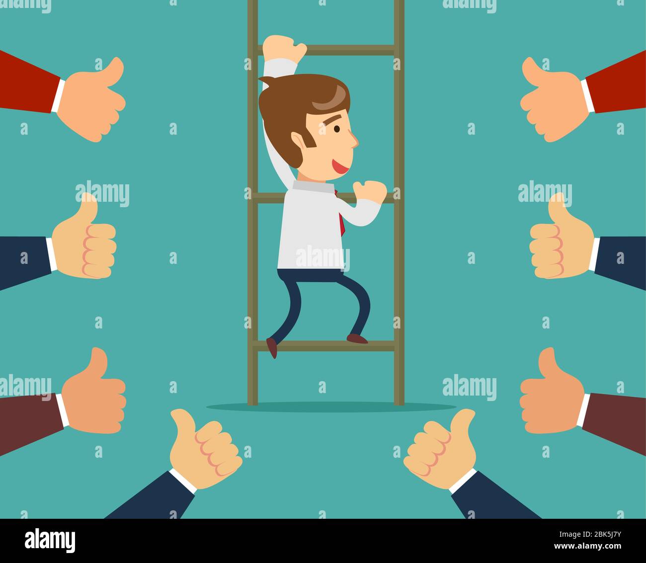 Construction worker climbing up ladder Stock Vector Images - Alamy