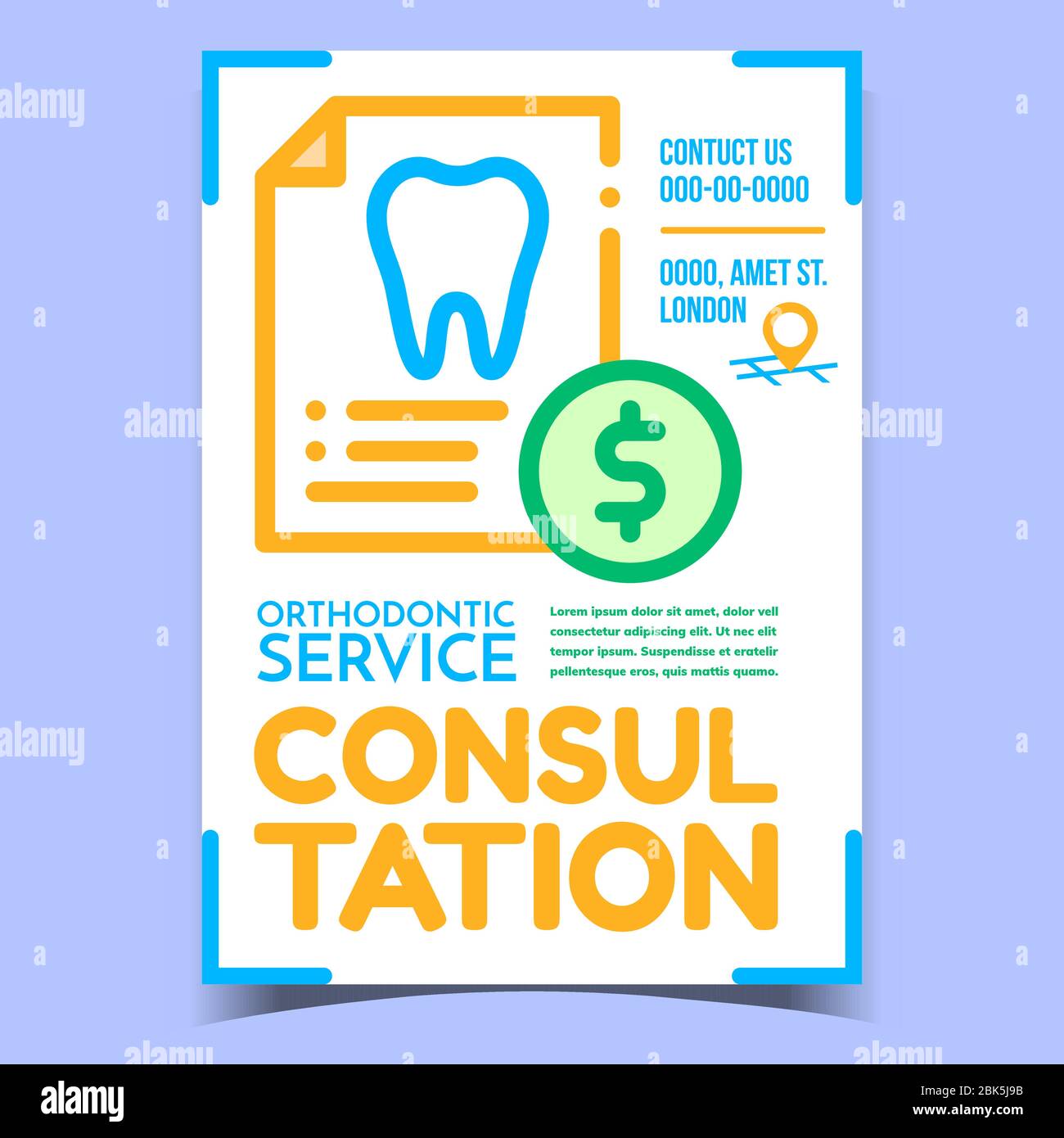 Orthodontic Consultation And Service Banner Vector Stock Vector Image ...