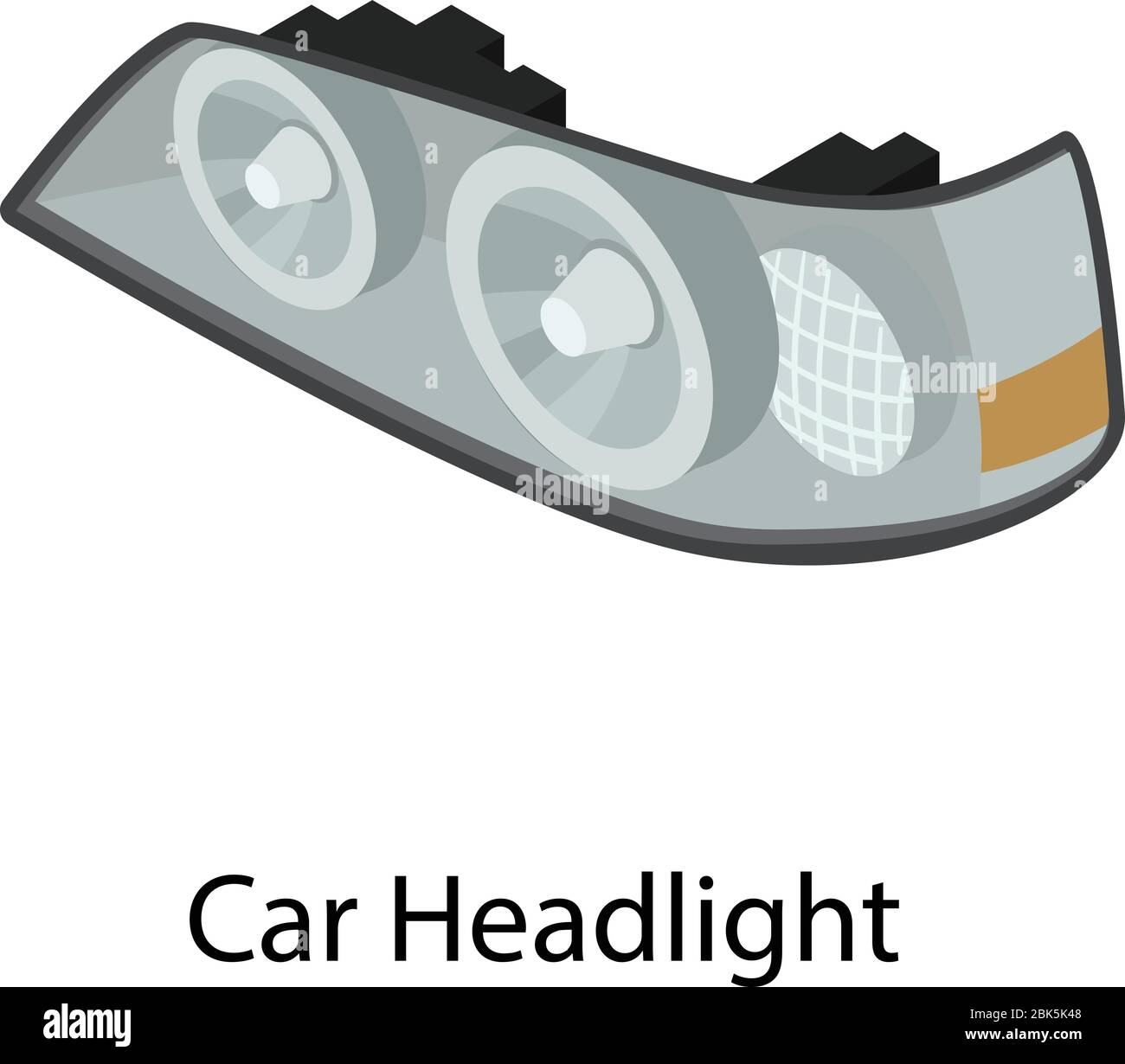 Car headlight icon. Isometric of car headlight vector icon for web ...