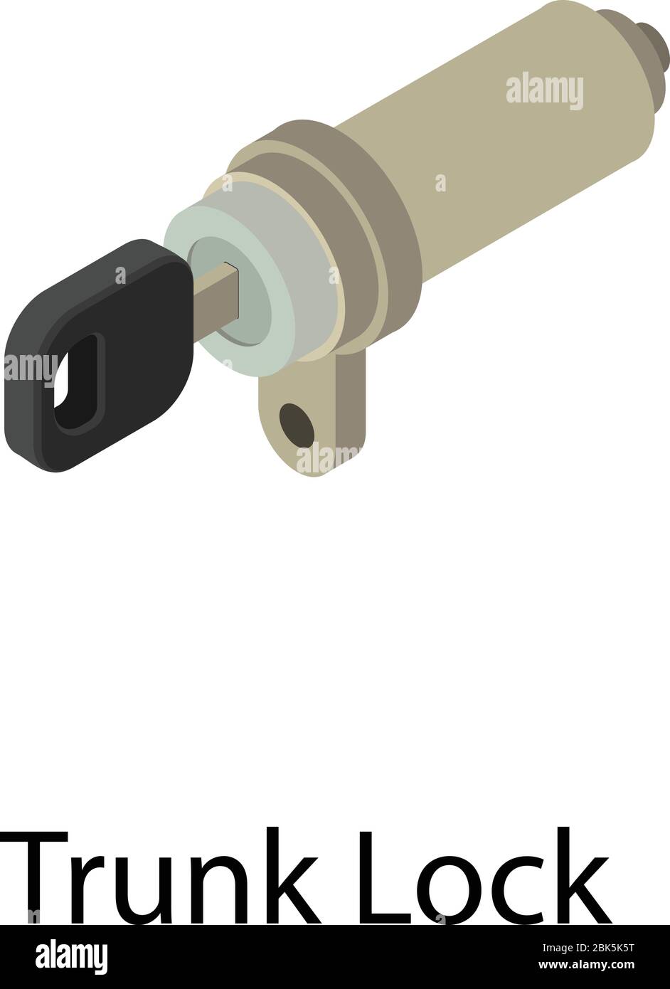 Trunk lock car icon. Isometric of trunk lock car vector icon for web ...