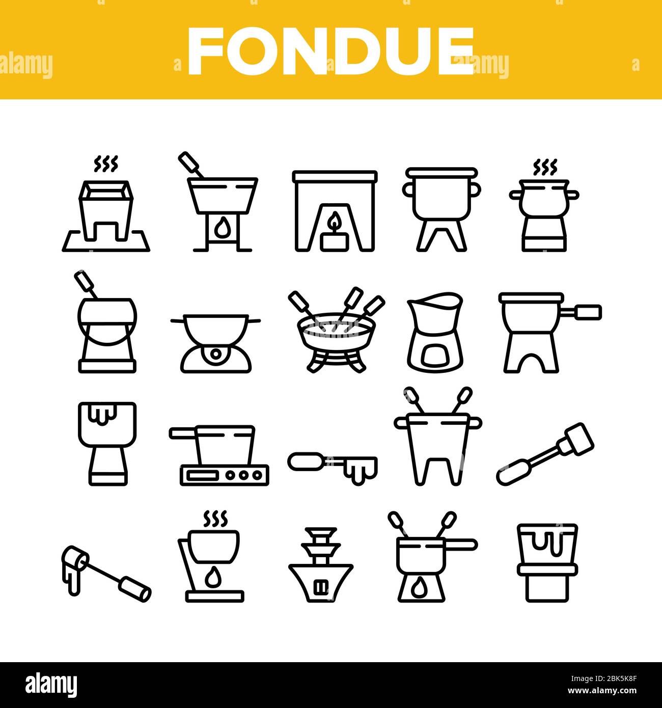 Fondue pot set Stock Vector Images - Alamy
