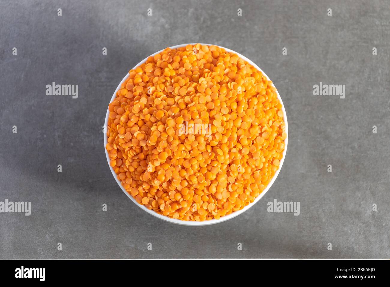Bowl of Dhal seeds top view Neutral background with negative space to ...
