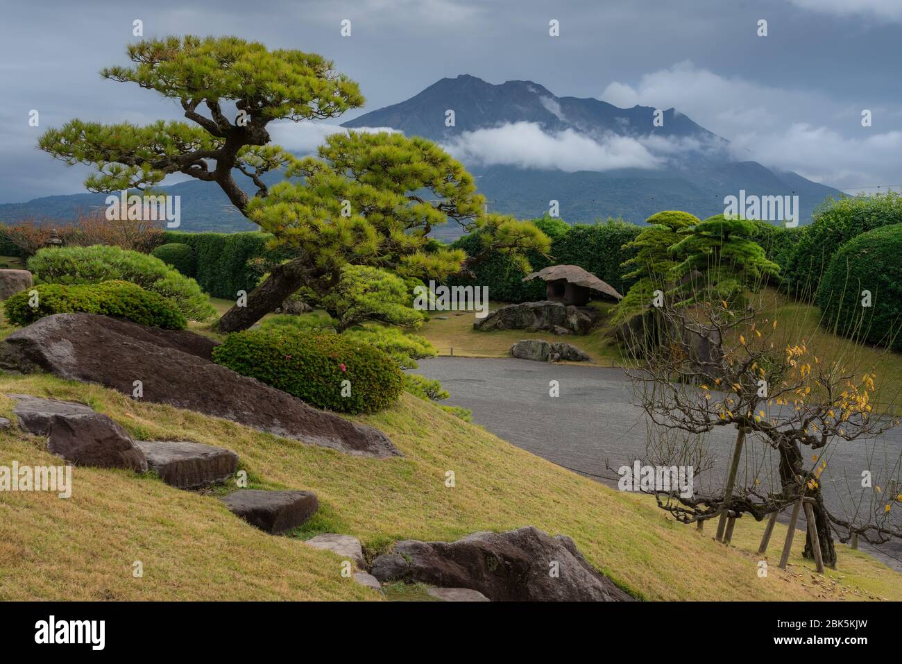 Senganen Japanese garden, Kagoshima, Kyushu, Japan - November 28, 2019 ...