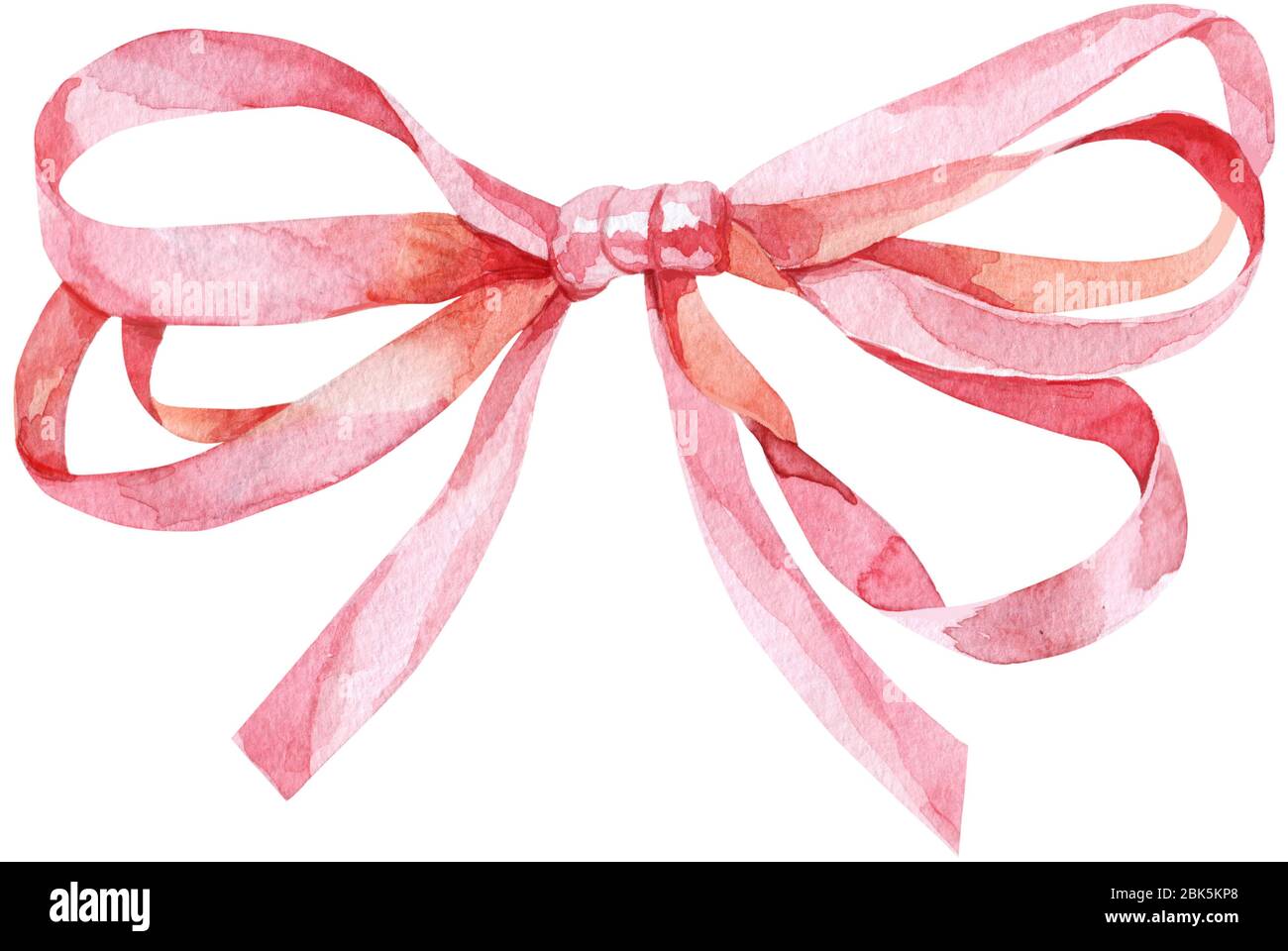 Watercolor pink bow. Beautiful great design for any purposes Stock ...